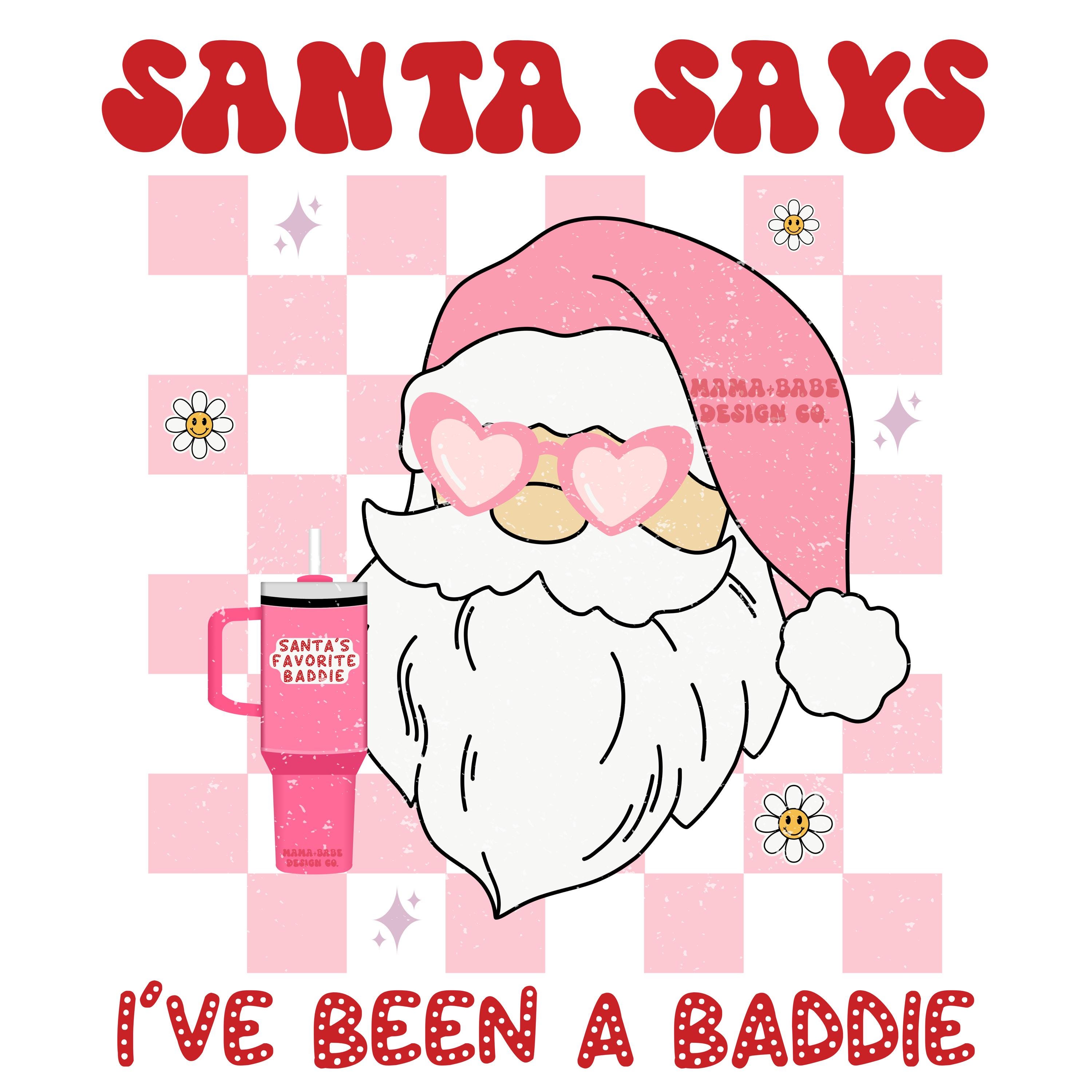 PNG SVG Santa Says I've Been A Baddie // Retro Groovy Santa Christmas ...
