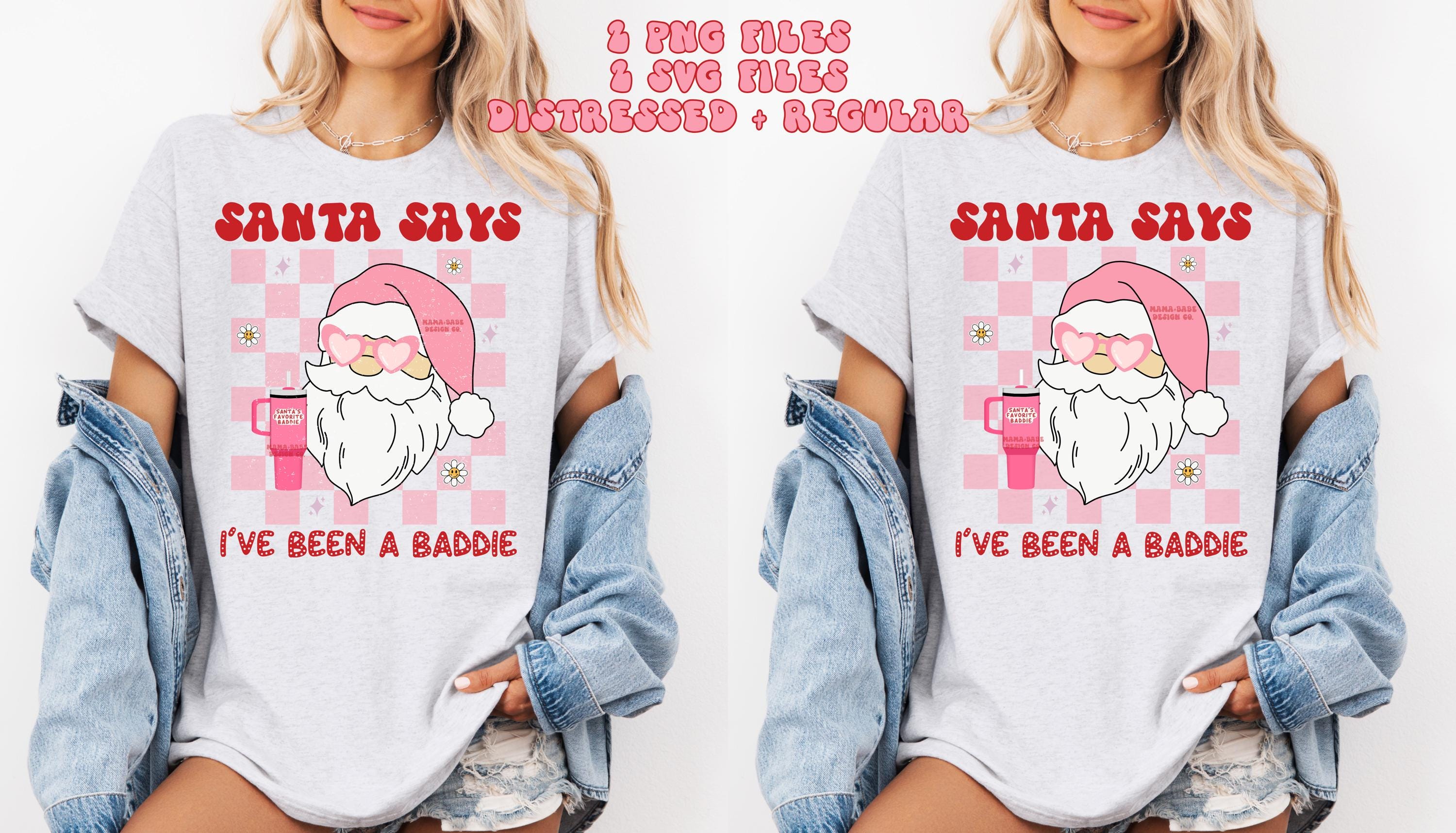 PNG SVG Santa Says I've Been A Baddie // Retro Groovy Santa Christmas ...