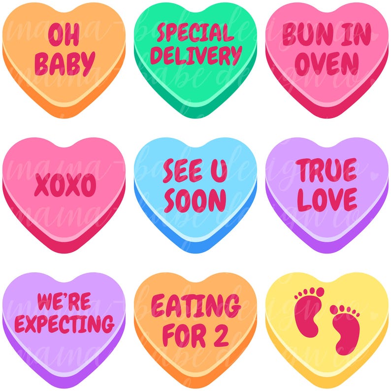 PNG SVG Pregnancy Announcement // Viral Tiktok Heart Candy Pregnancy ...