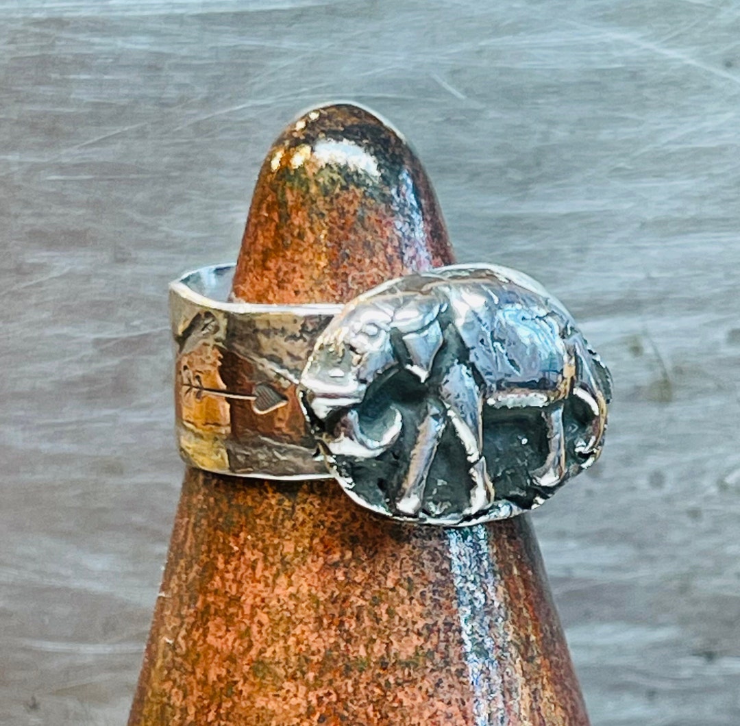 Luck of the Elephant One of a Kind Stackable Signet Ring - Etsy