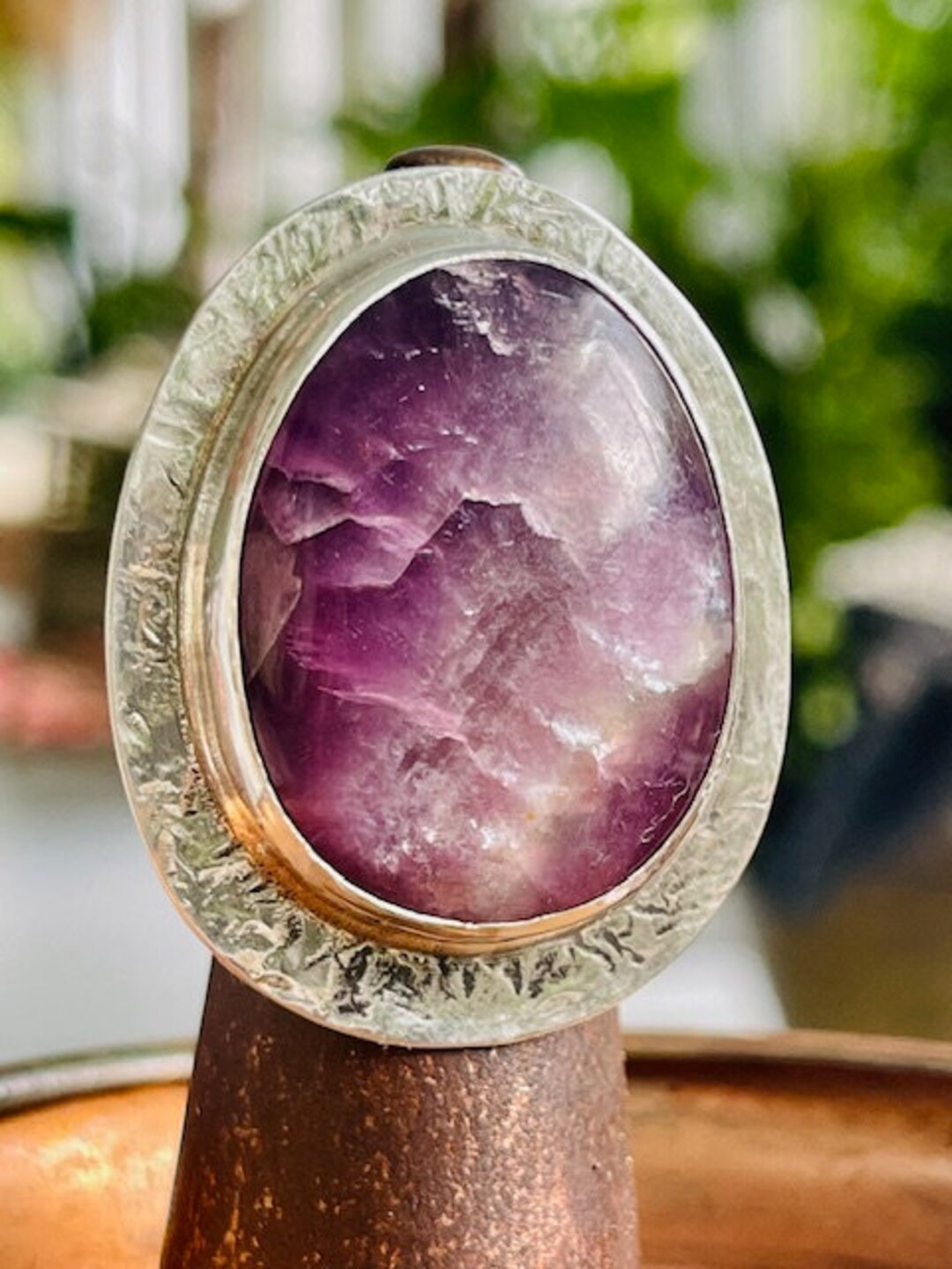Ethereal Goddess Lepidolite Glowing Mantra Ring - Etsy