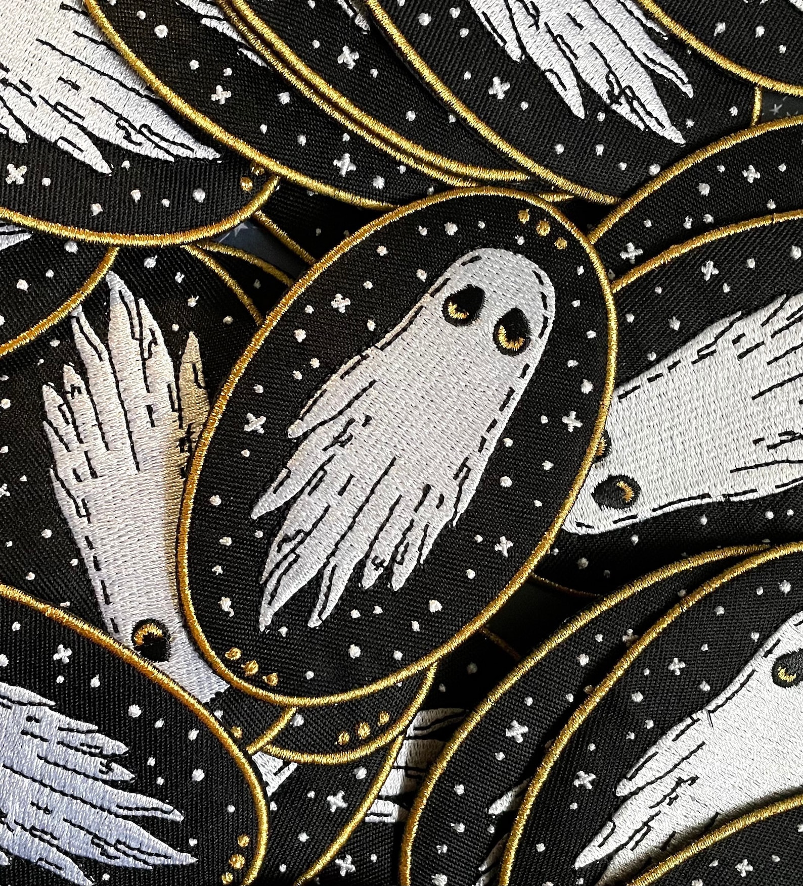 Golden Sheet Ghost Embroidered Iron-on Patch // Ghost Patches - Etsy