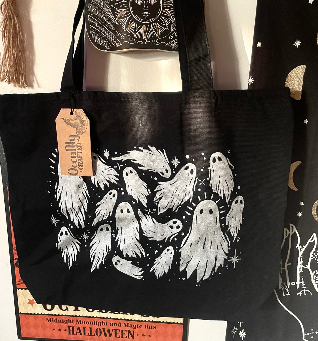 Ghoul Gang Ghost Jumbo Tote // Screenprint Totes // Gothic Tote - Etsy