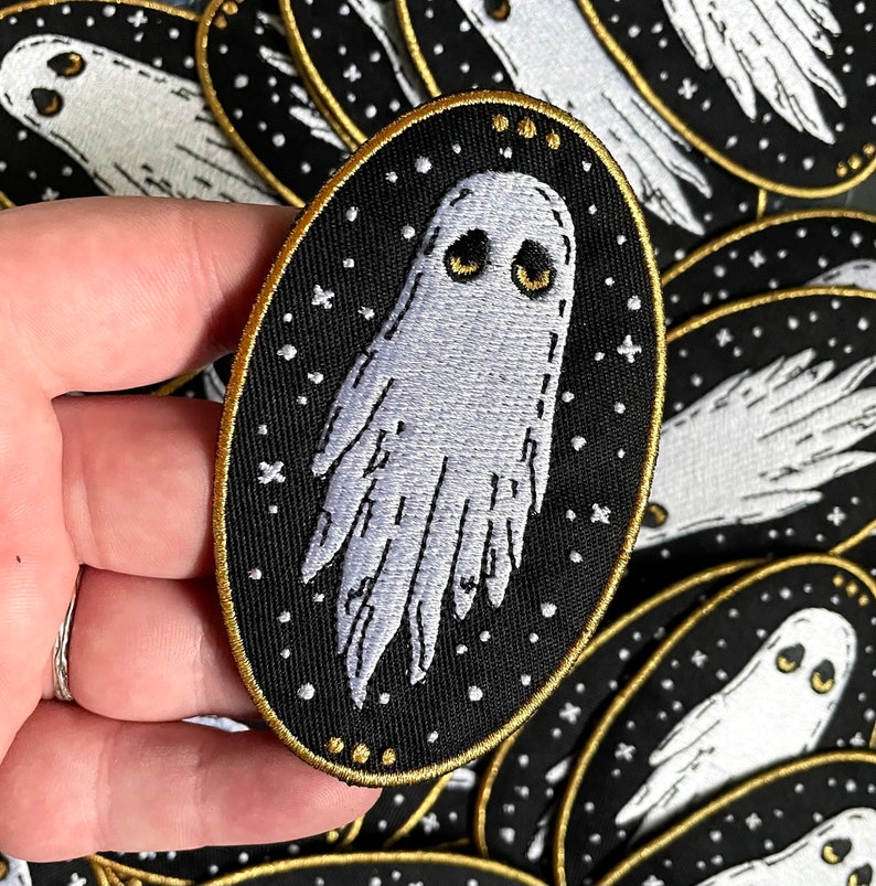 Golden Sheet Ghost Embroidered Iron-on Patch // Ghost Patches - Etsy
