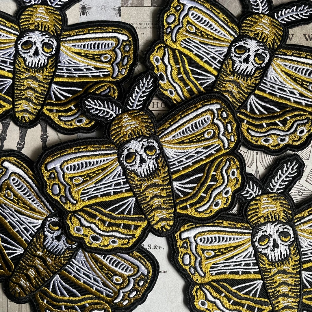 Deadhead Moth Embroidered Iron-on Patch // Moth Accessories // Gothic ...