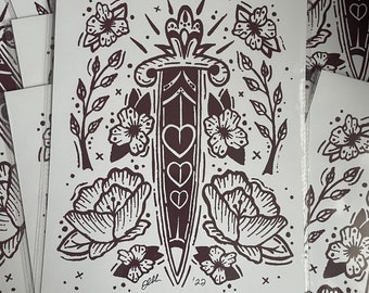 Gothic Screen Print | Etsy