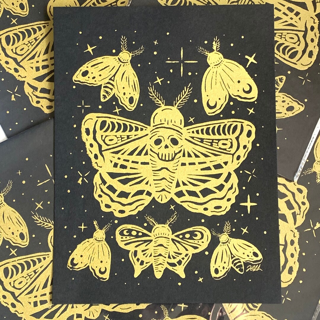 Moth Gang Print // Screen Prints // Witchy Prints // Gothic Prints - Etsy