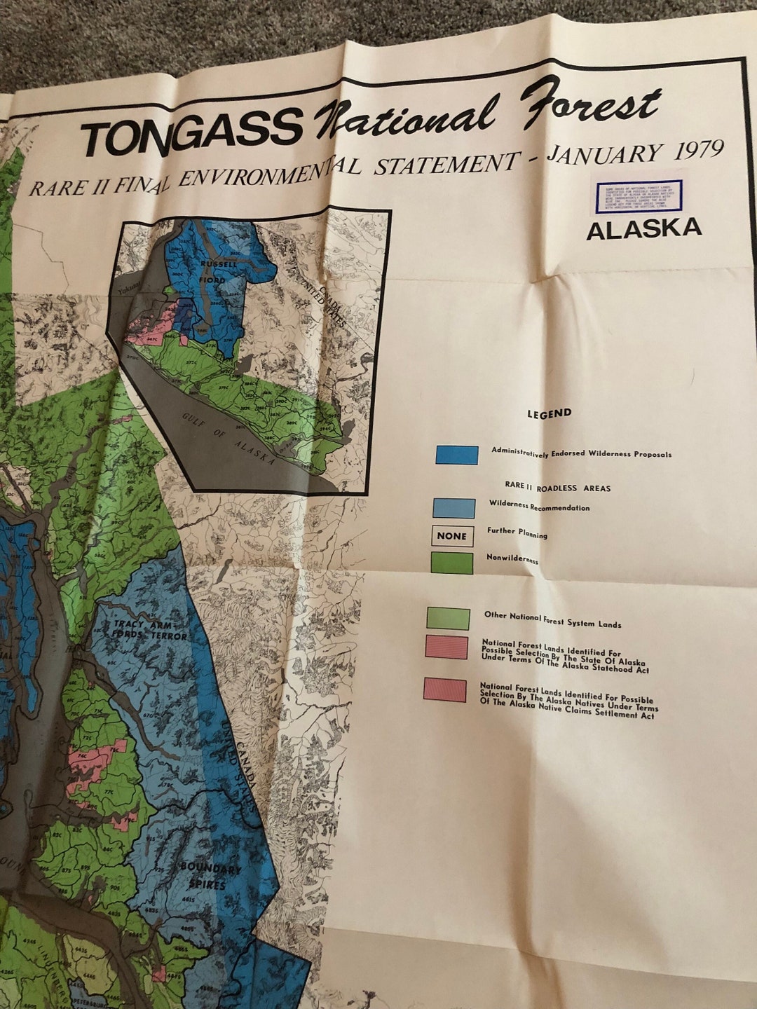 Rare Vintage Environmental Report for Tongass National Forest, Alaska ...