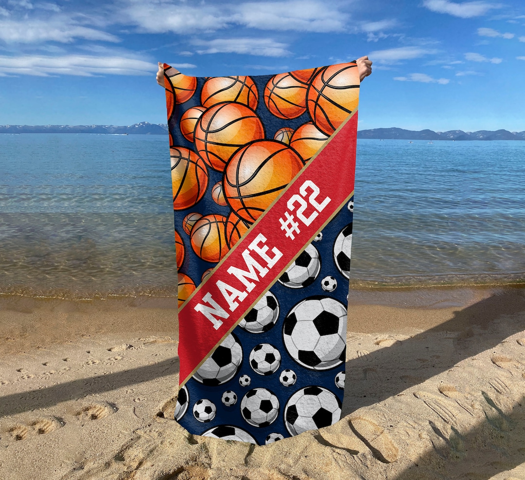 Personalized Sports Stripe Towel: Custom Name & Colors, Athlete Gift - Etsy