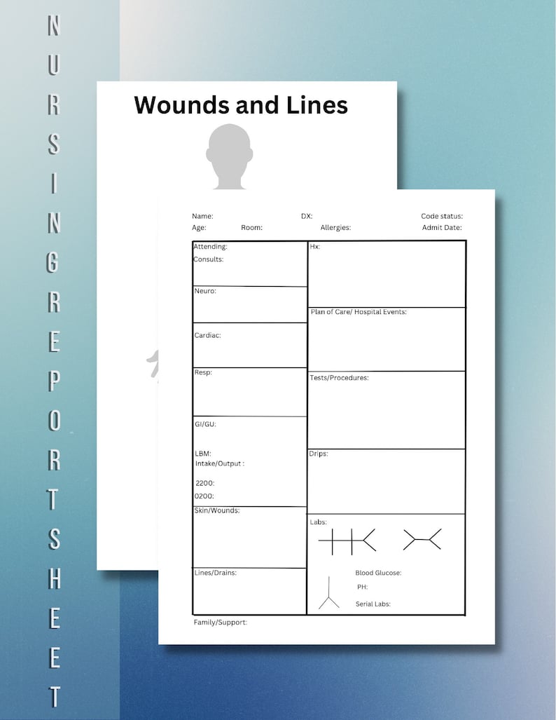 Nursing Report Sheet - Etsy