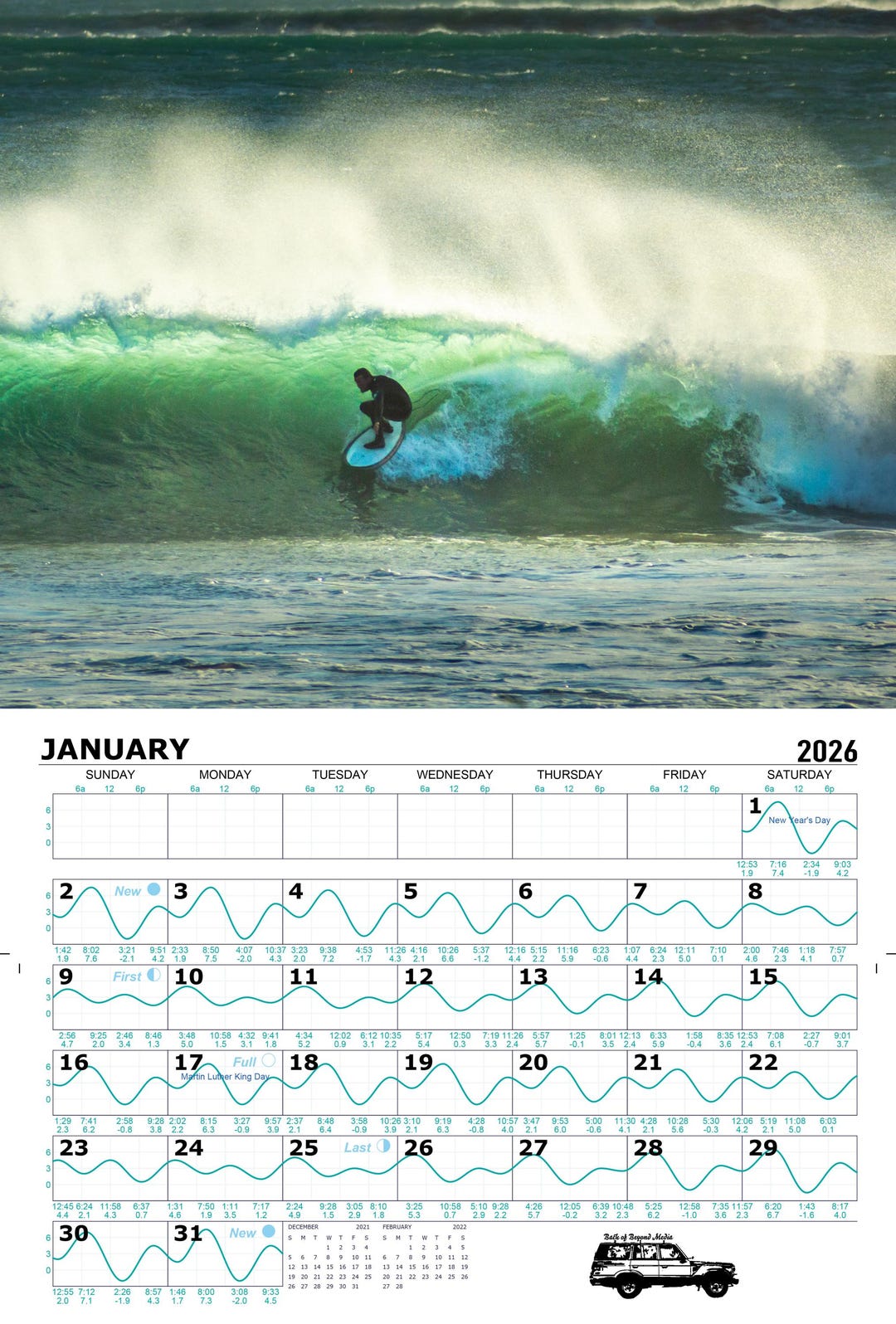 Baja Custom 2026 Tide Calendar - Pacific Side or Custom U.S. Tides - Etsy