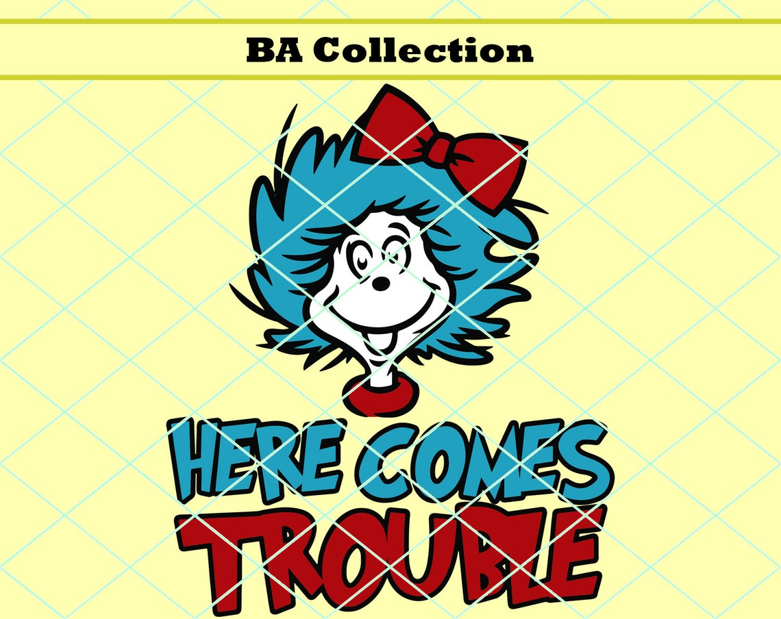 Here Comes Trouble Svg Thing One Two With Bow Svg Girls Dr - Etsy Here Comes Trouble Svg Thing One Two With Bow Svg Girls Dr - Etsy