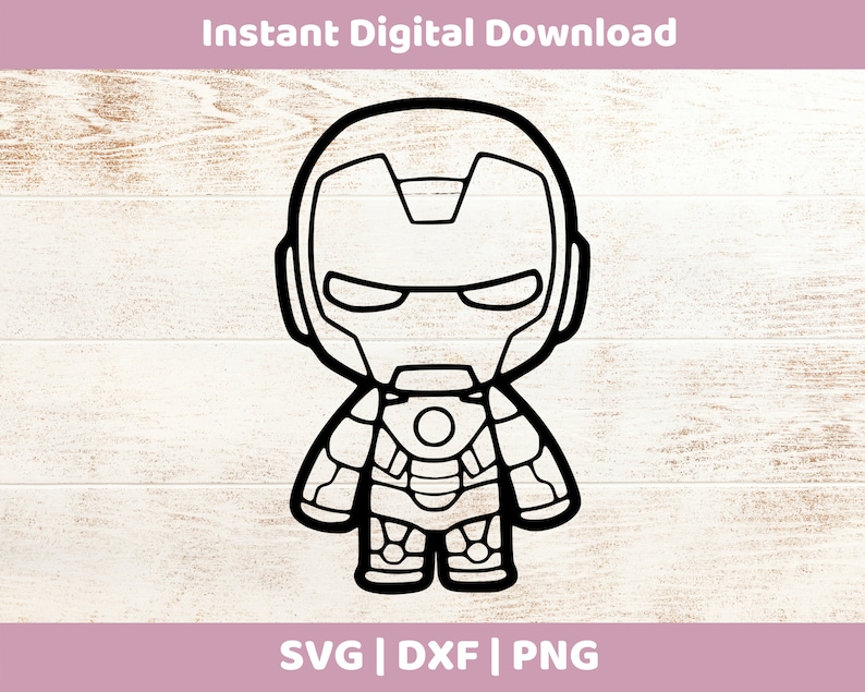 Chibi Iron Man Instant Digital Download SVG/DXF/PNG for | Etsy