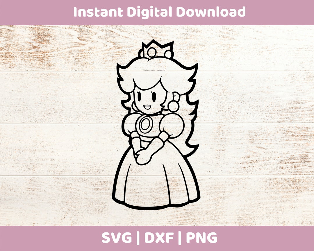 Princess Peach Instant Digital Download SVG/DXF/PNG for Cricut, Cameo ...