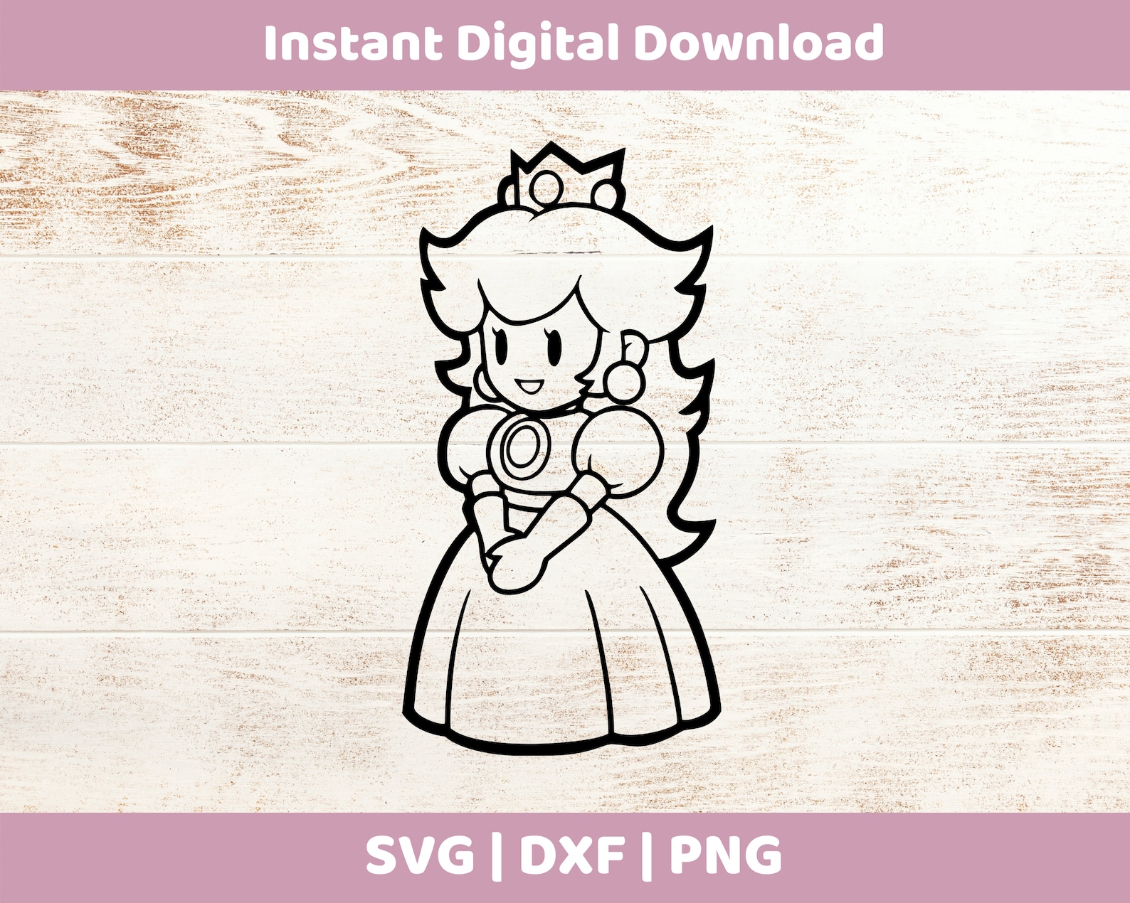 Princess Peach Instant Digital Download SVG/DXF/PNG for Cricut, Cameo ...