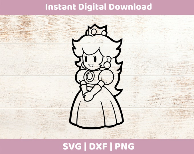Princess Peach SVG, Instant Download, Svg Png Dxf, Cricut, Cameo ...