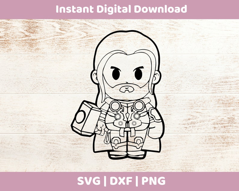 Chibi Thor Instant Digital Download SVG/DXF/PNG for Cricut - Etsy