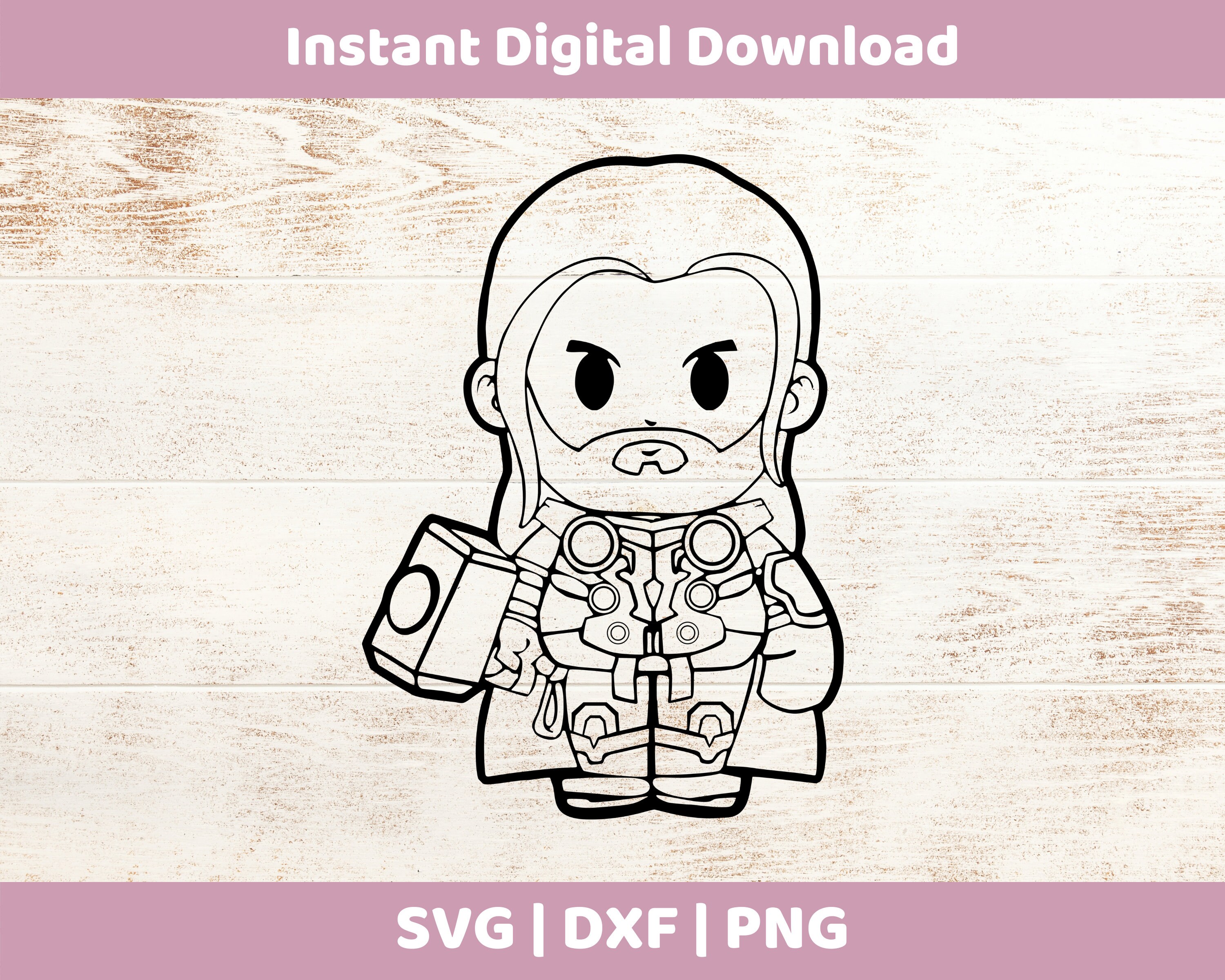 Chibi Thor Instant Digital Download SVG/DXF/PNG for cricut | Etsy