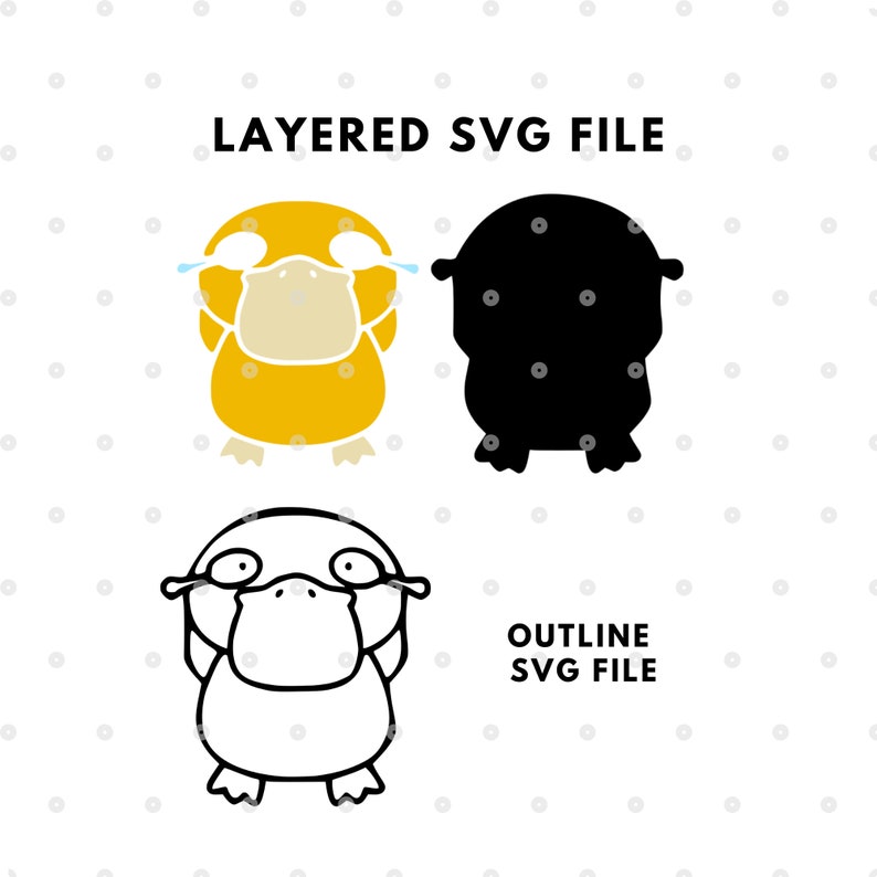 Cute Psyduck Layered SVG/DXF/PNG Outline for Cricut Cameo - Etsy UK