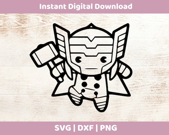 Chibi Thor Instant Digital Download SVG/DXF/PNG for Cricut - Etsy
