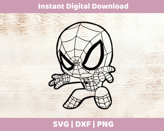 Chibi Spiderman Instant Digital Download SVG/DXF/PNG for | Etsy