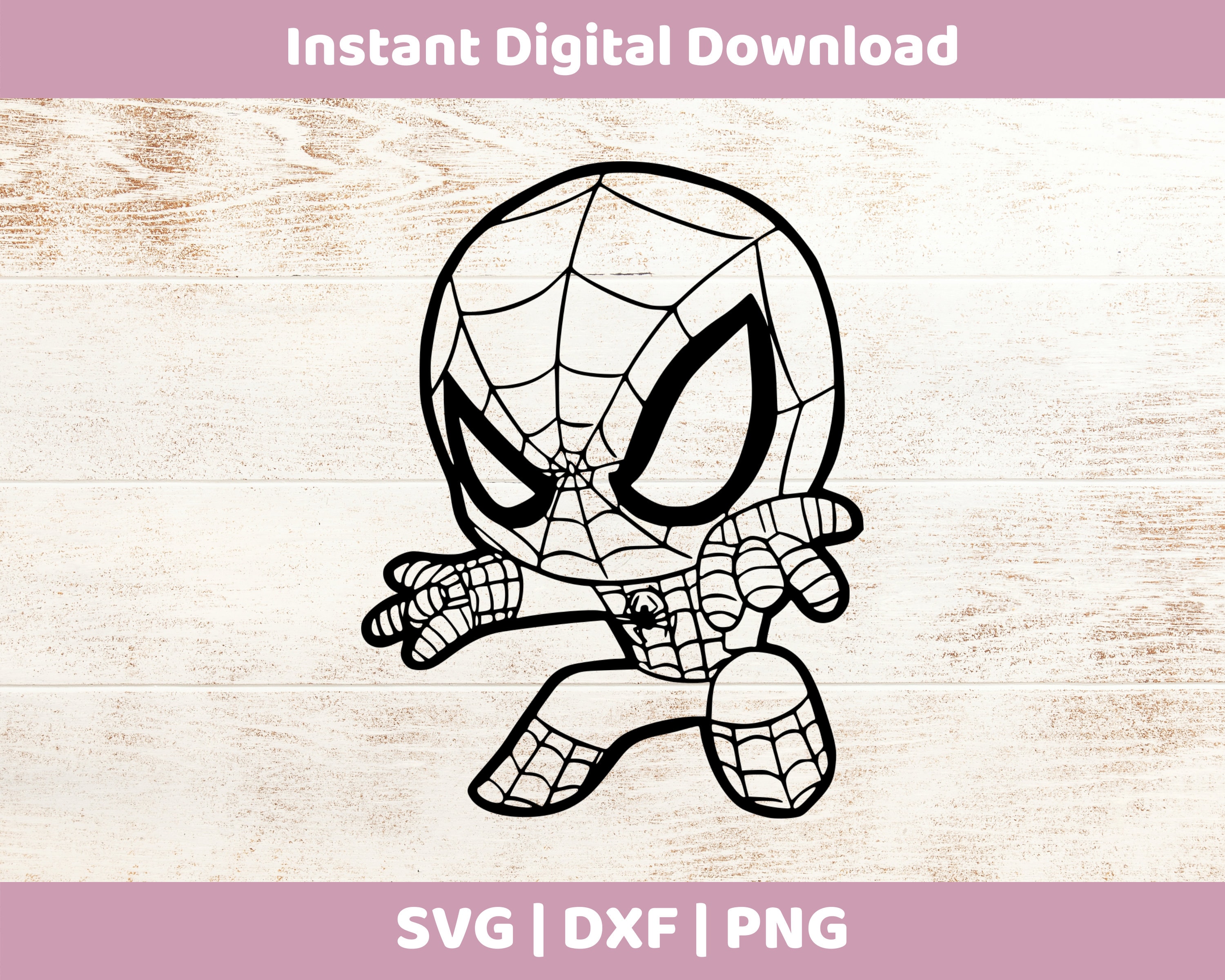 Chibi Spiderman Instant Digital Download SVG/DXF/PNG for Cricut, Cameo ...