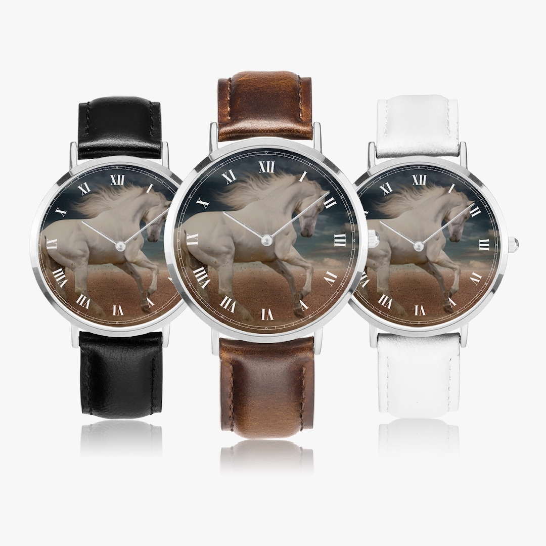 Horse Leather Watch Wild Horse Watch With Leather Strap - Etsy
