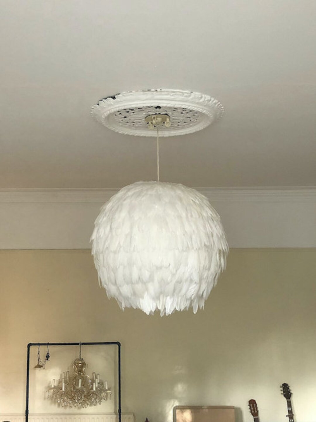 Feather Lamp Shade, Feather Chandelier - Etsy UK