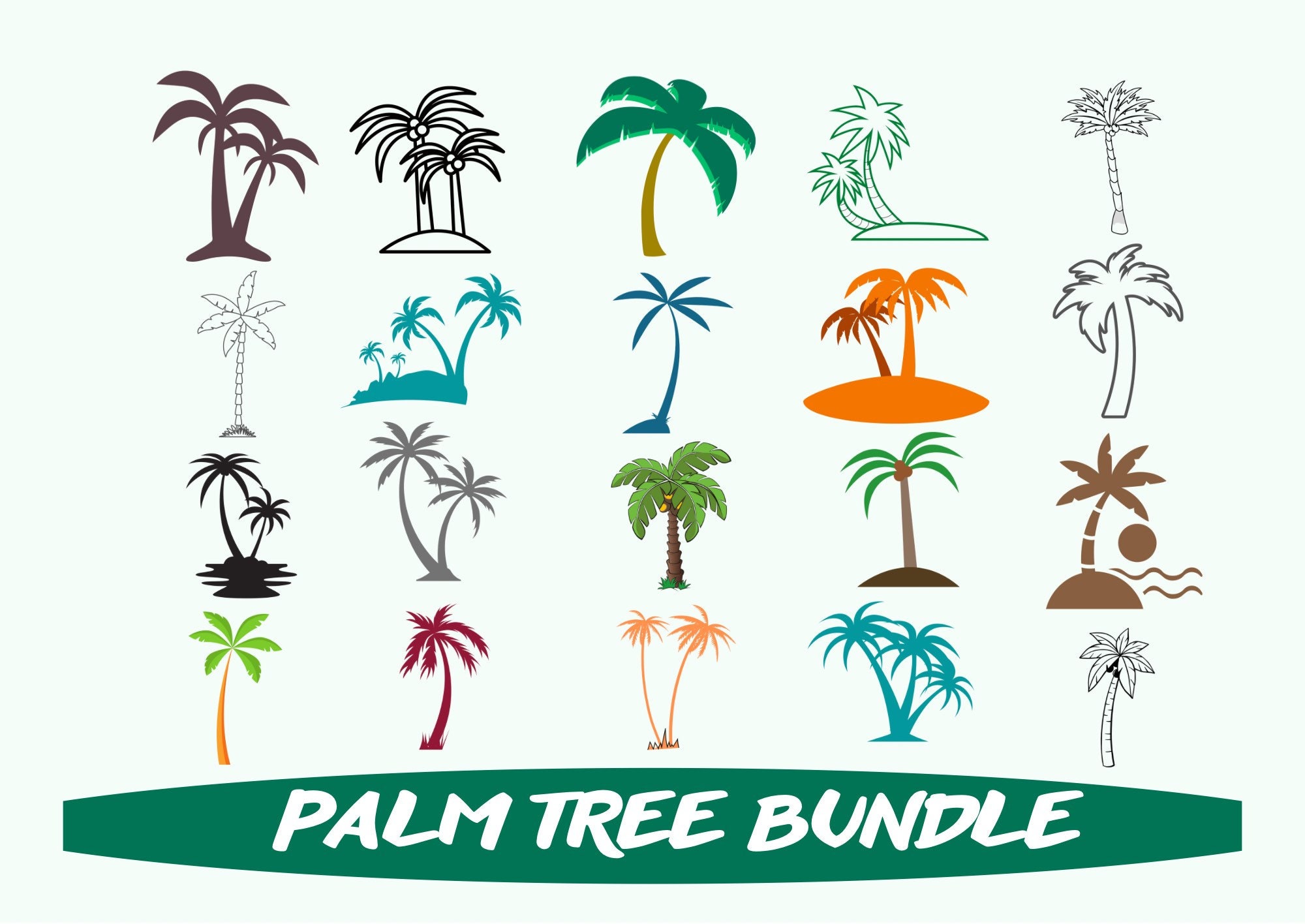 Palm Tree Svg Palm Tree Svg Bundle Palm Tree Png - Etsy