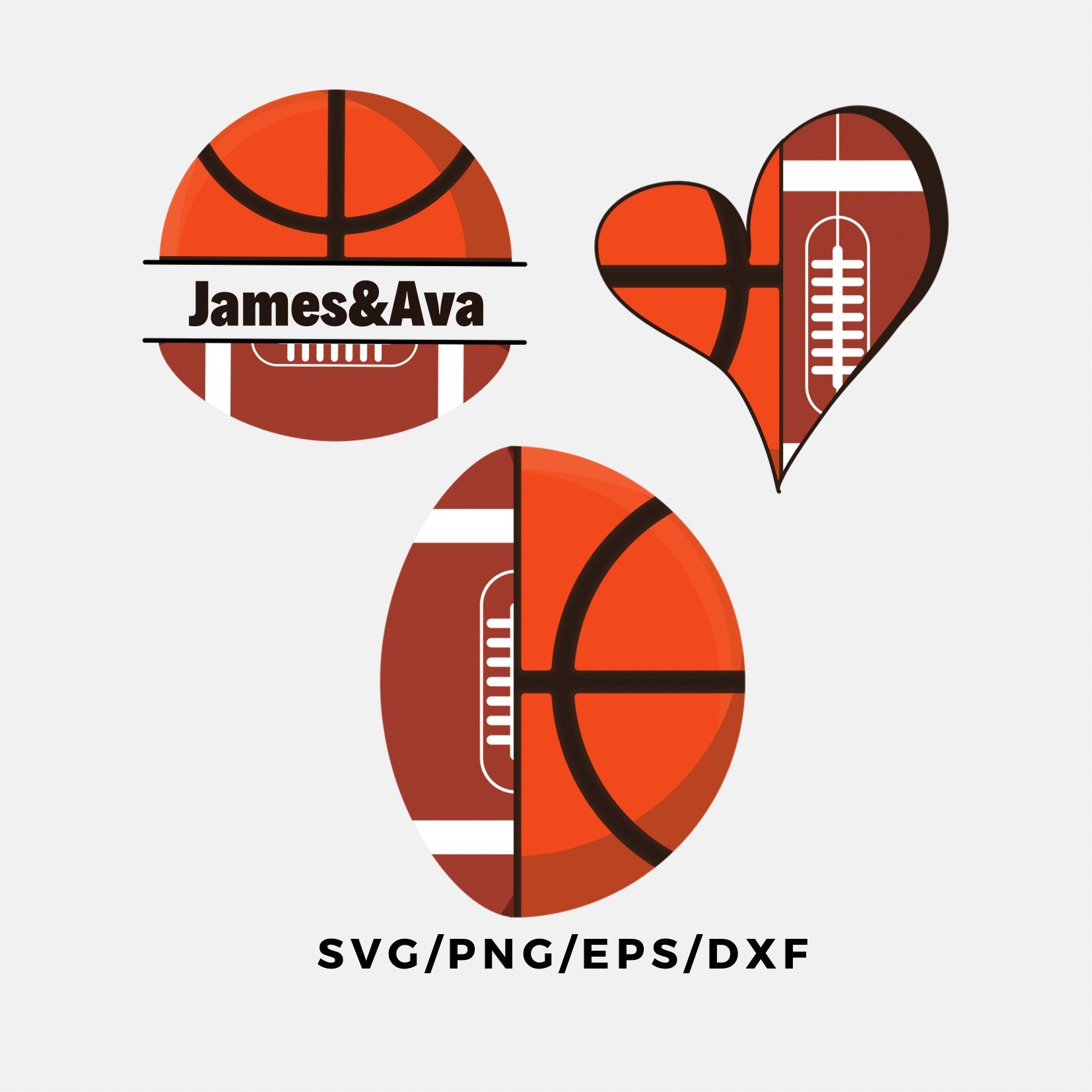 Football Svg Basketball Svg. Football Monogram Svg. - Etsy