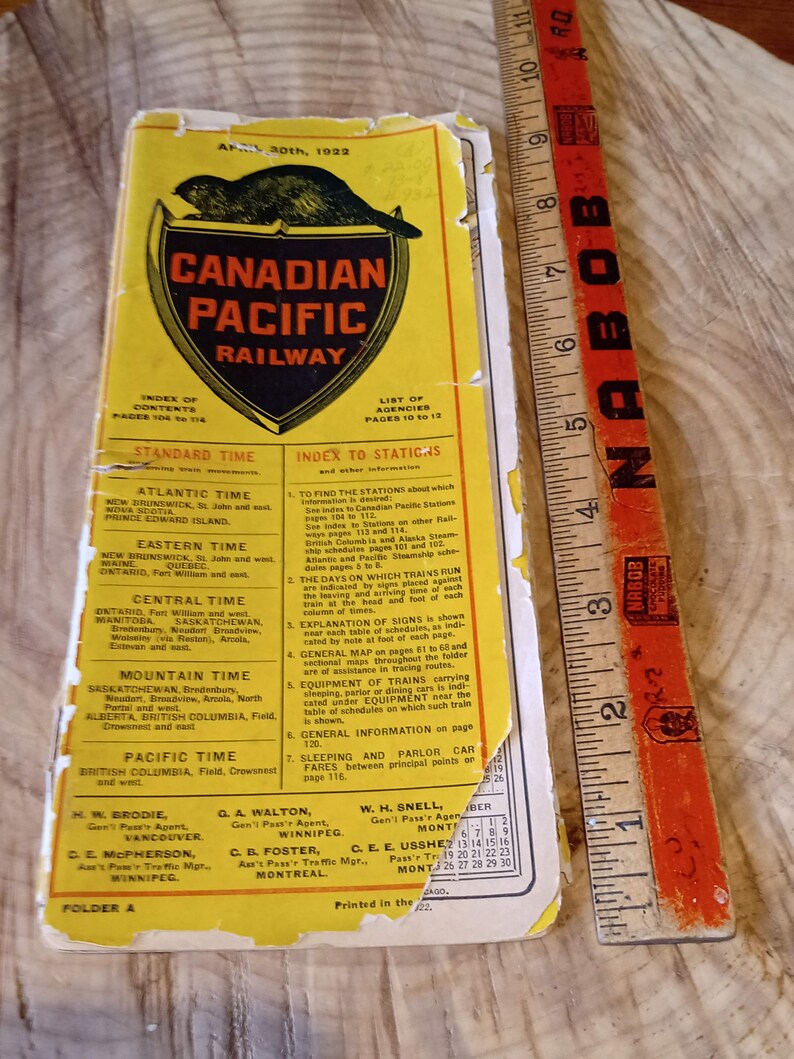 CPR Brochure Map 1922 Canadian Pacific Rail and Passenger Ship Schedule ...