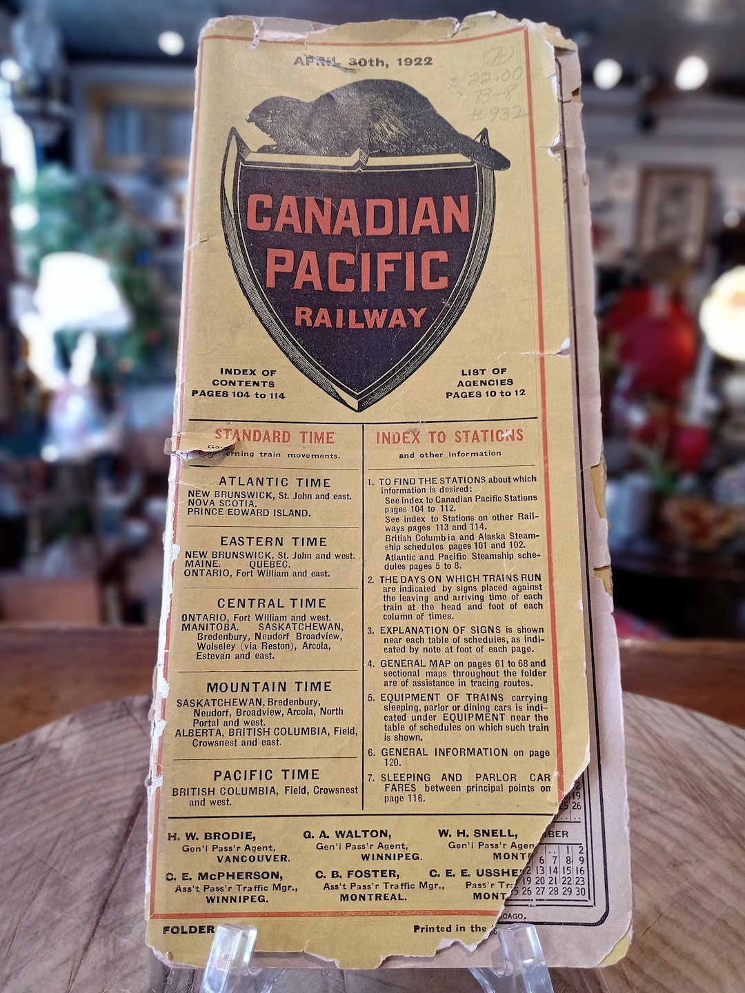 CPR Brochure Map 1922 Canadian Pacific Rail and Passenger Ship Schedule ...