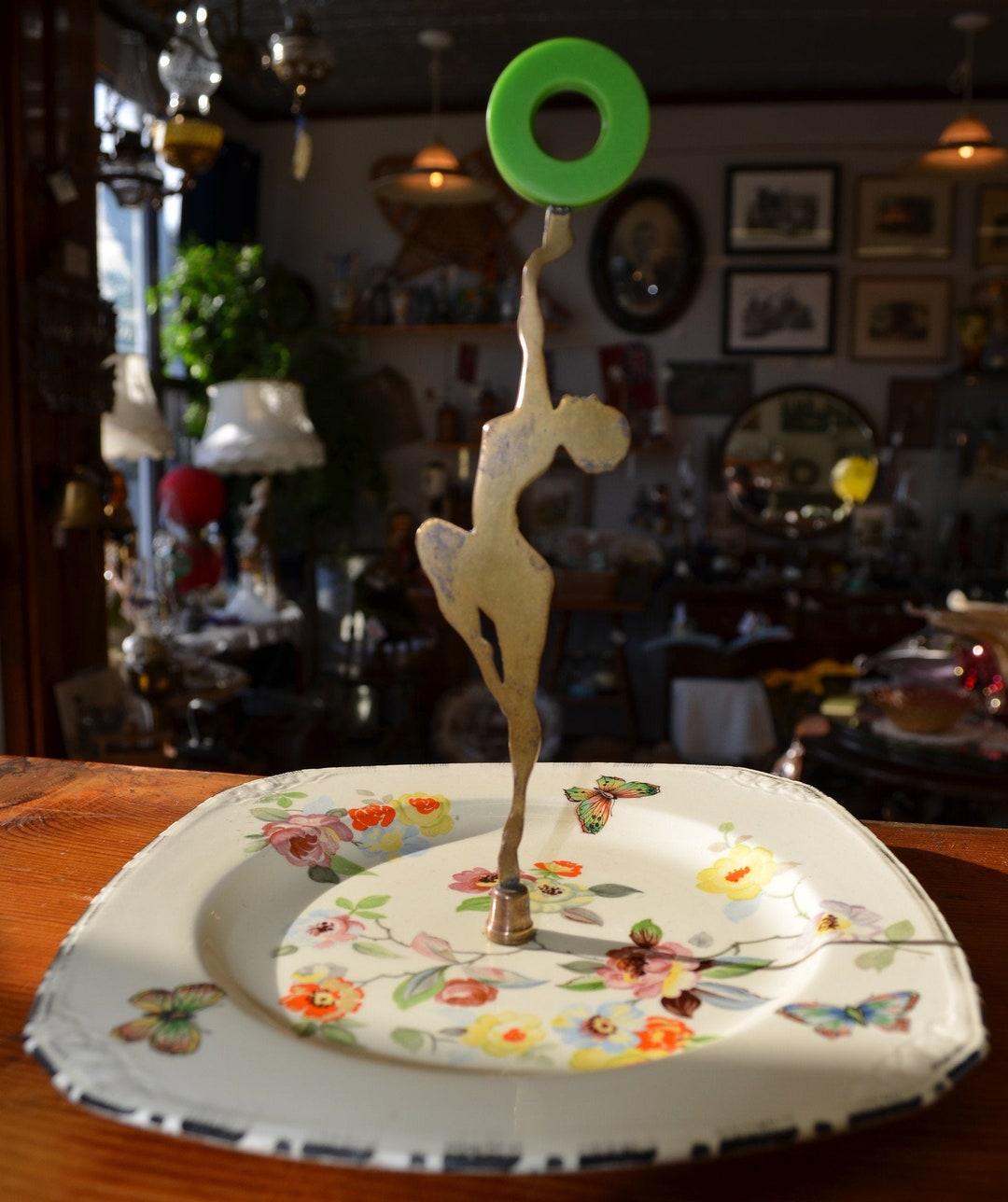 Art Deco Butterfly & Dancer With Green Hoop Serving Tray Plate - Etsy