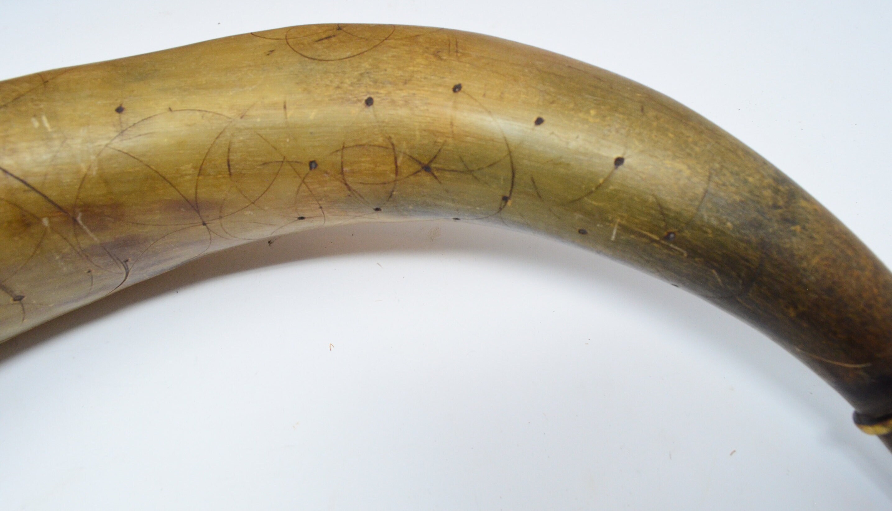 Early 1800's Powder Horn With Ornate Etchings - Etsy