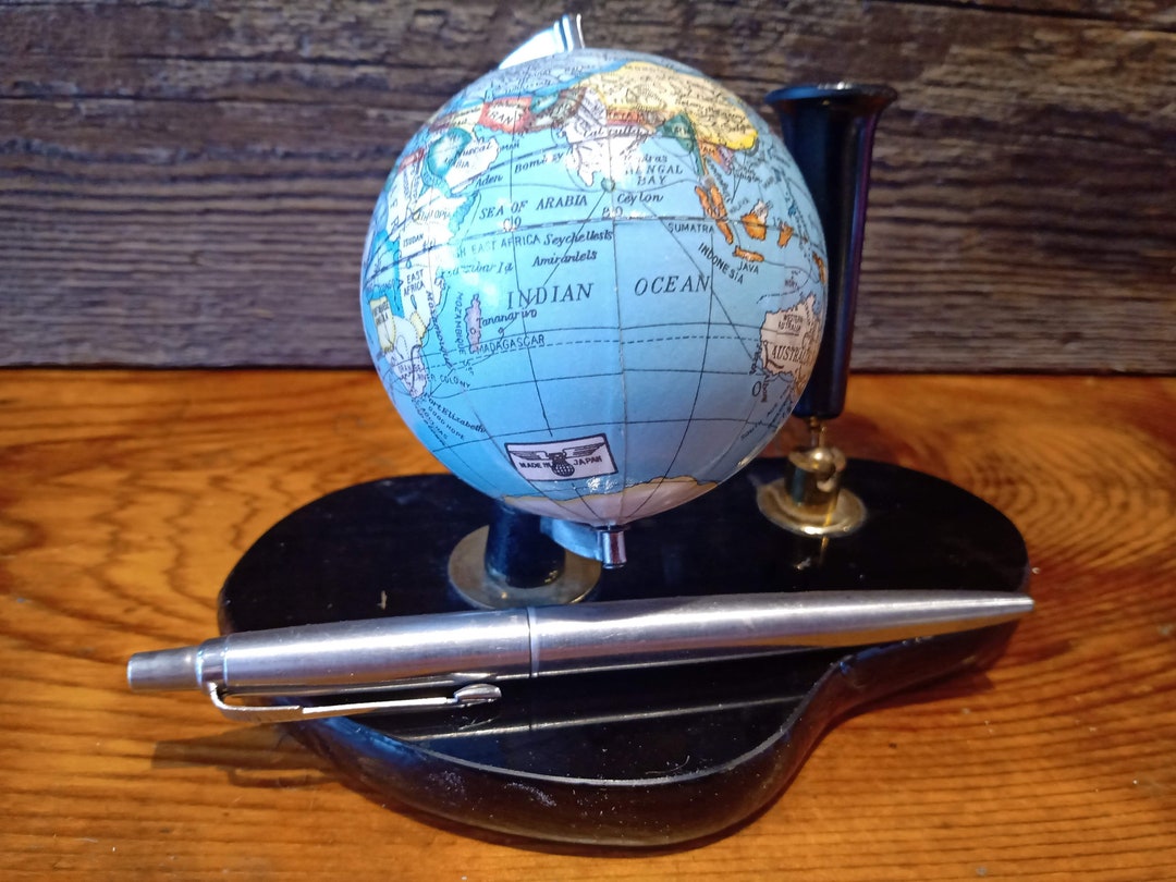 Globe Pen Holder Vintage Made in Japan Desk Toy - Etsy