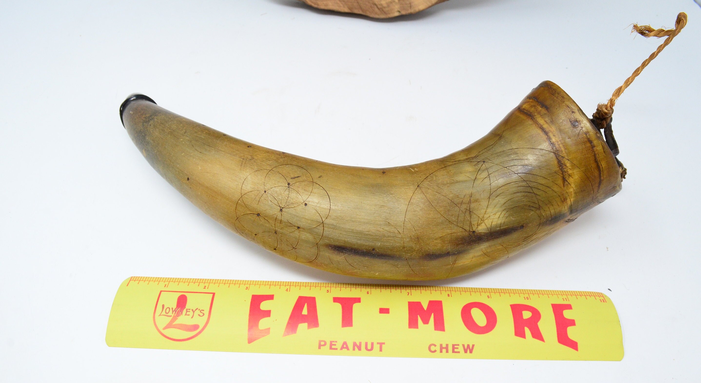 Early 1800's Powder Horn With Ornate Etchings - Etsy