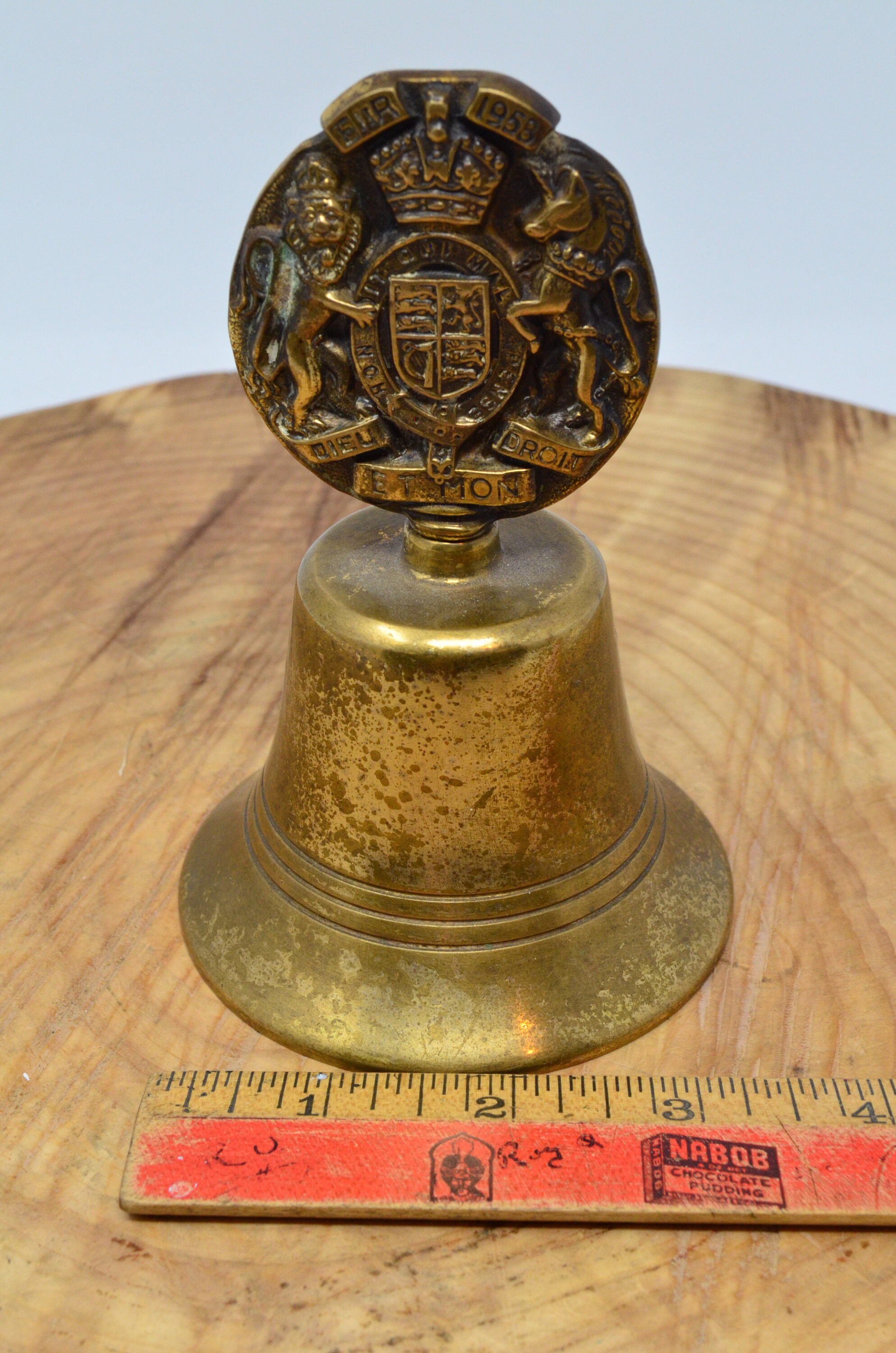 Queen Elizabeth II ER Coronation Commemorative Brass Bell
