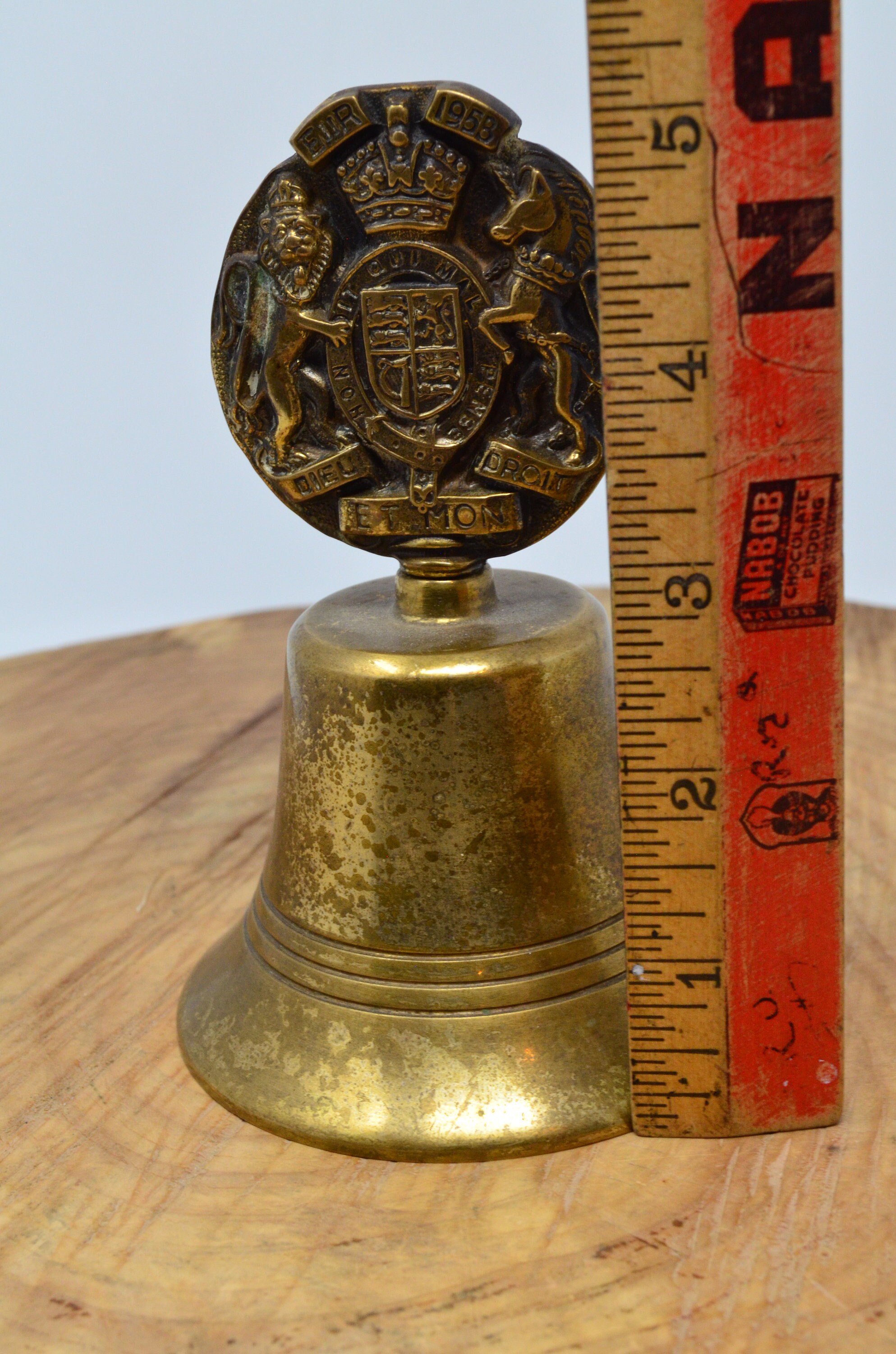 Queen Elizabeth II ER Coronation Commemorative Brass Bell