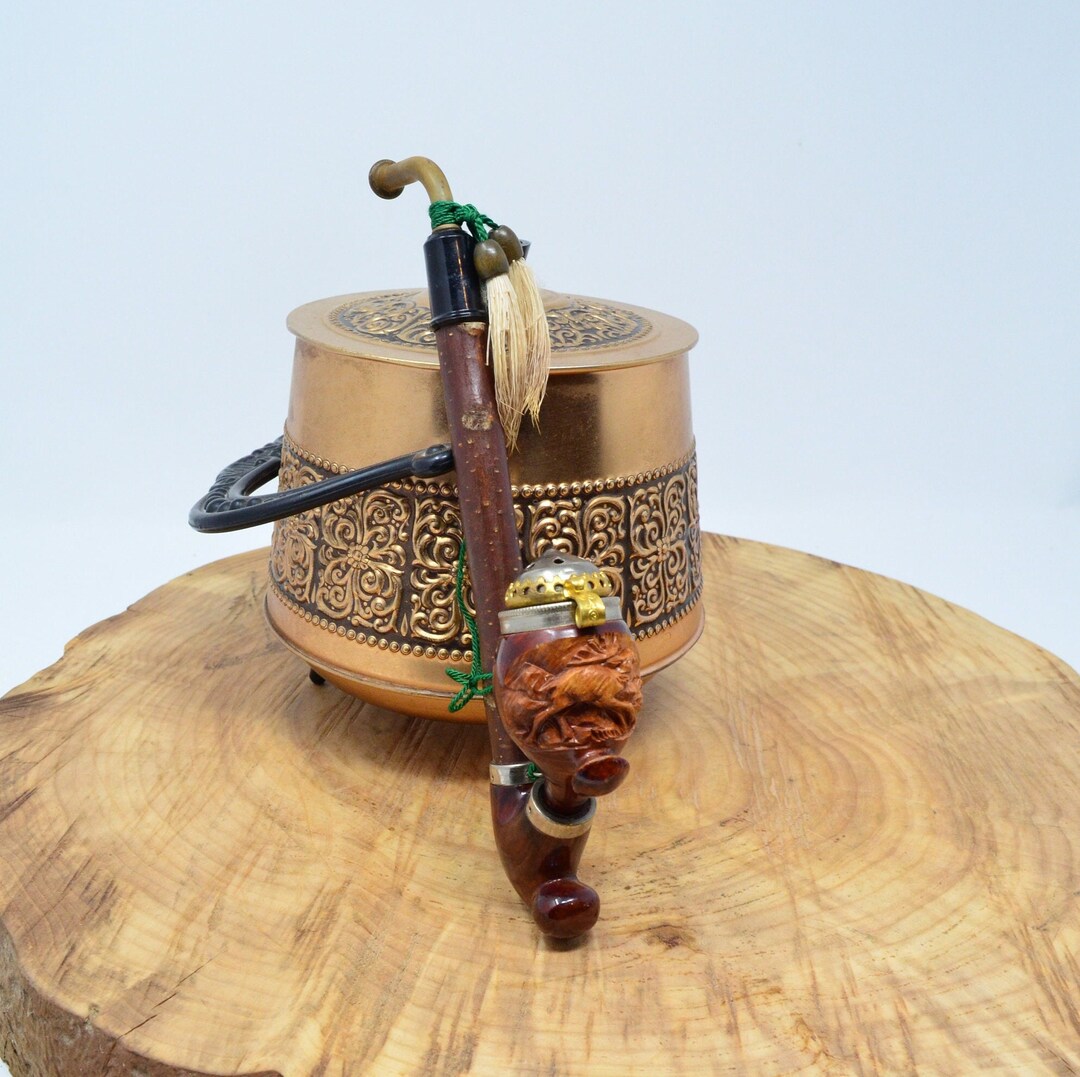Antique Pipe Handmade German Briar Stag Carving - Etsy