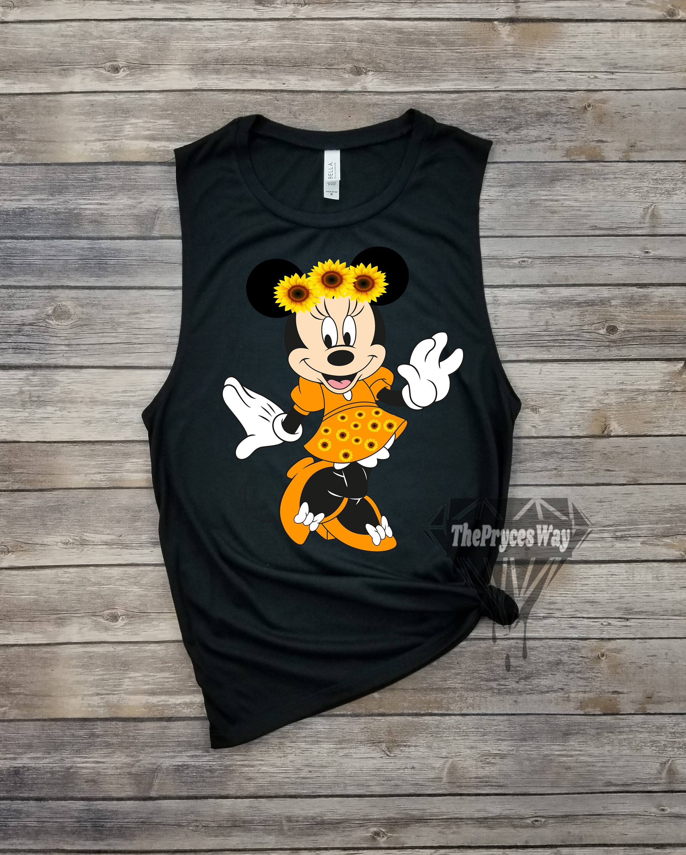 Sunflower Minnie Mouse Muscle Tankdisney Tank for - Etsy