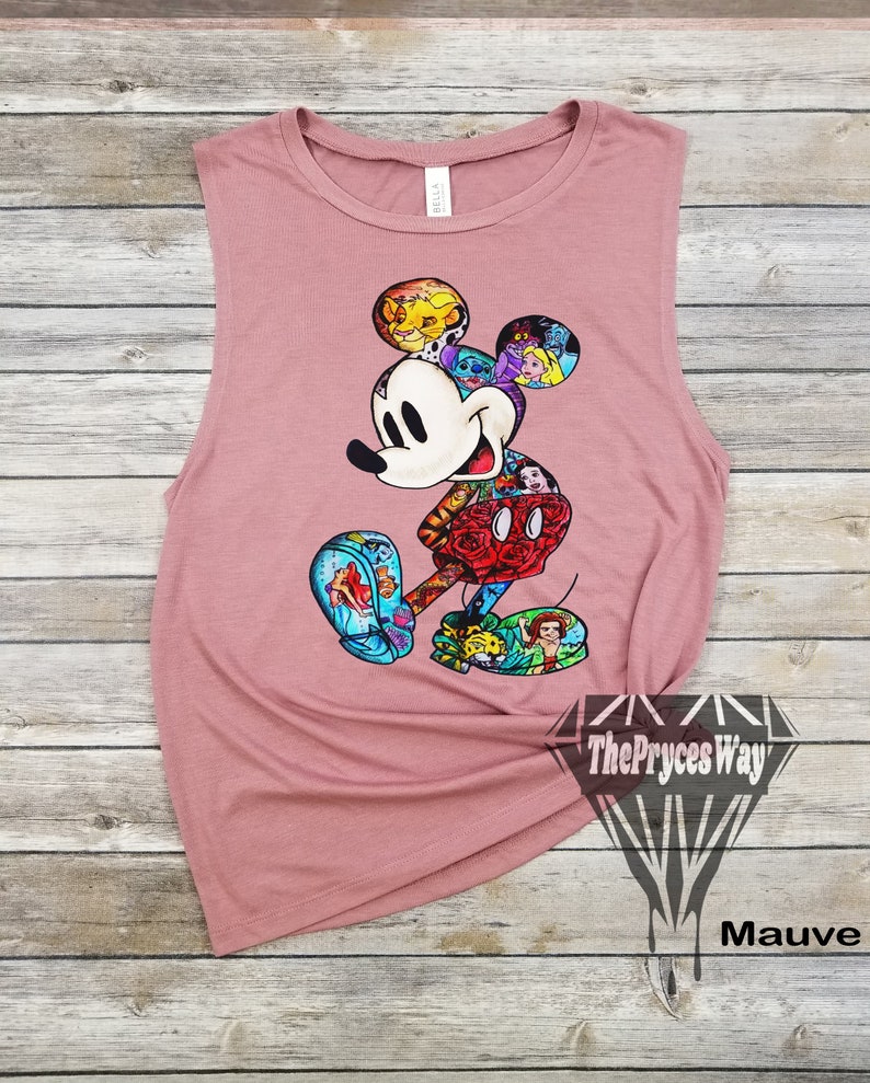 Art Disney Characters Mickey Mouse Muscle Tankretro Mickey | Etsy