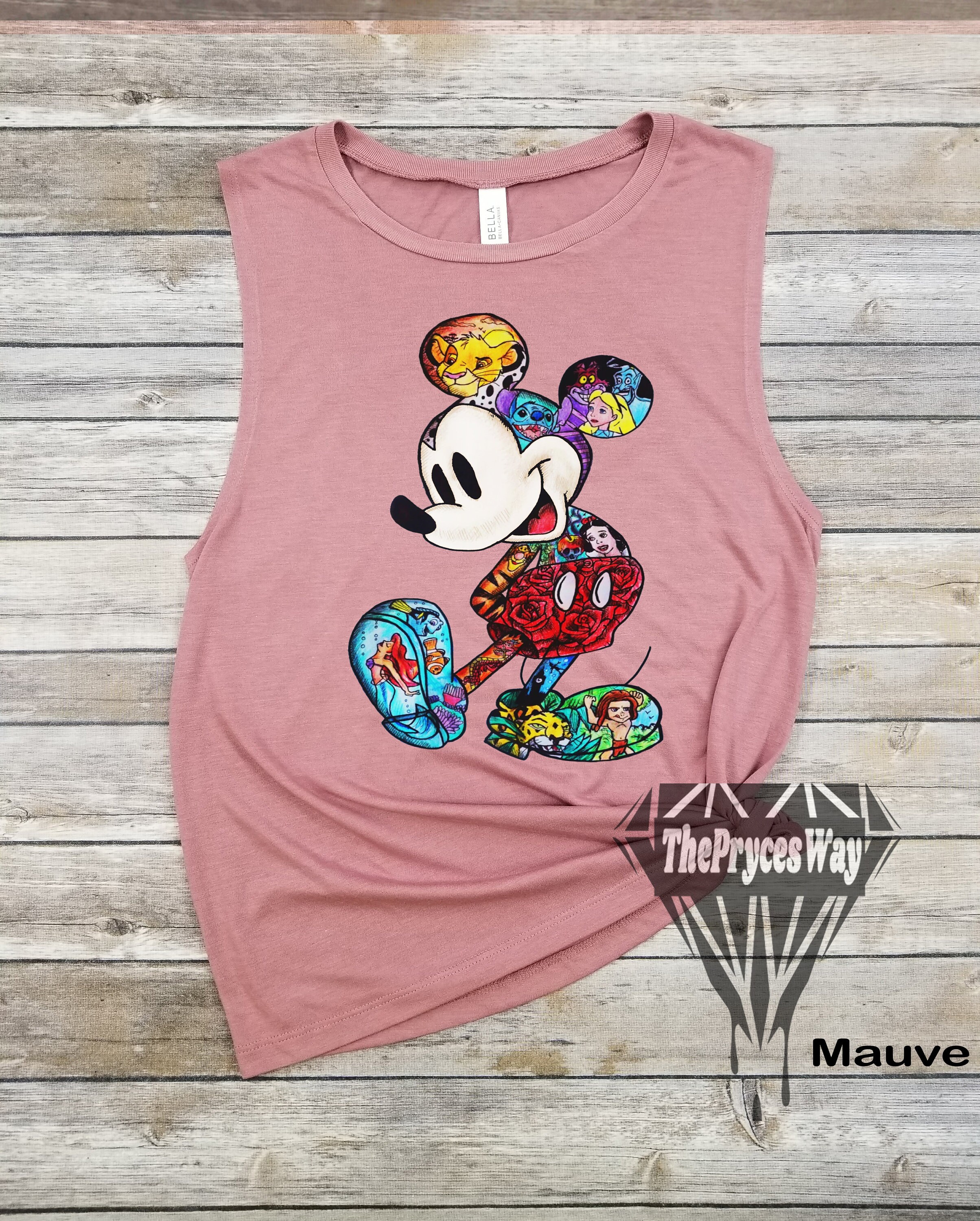 Art Disney Characters Mickey Mouse Muscle Tankretro Mickey | Etsy