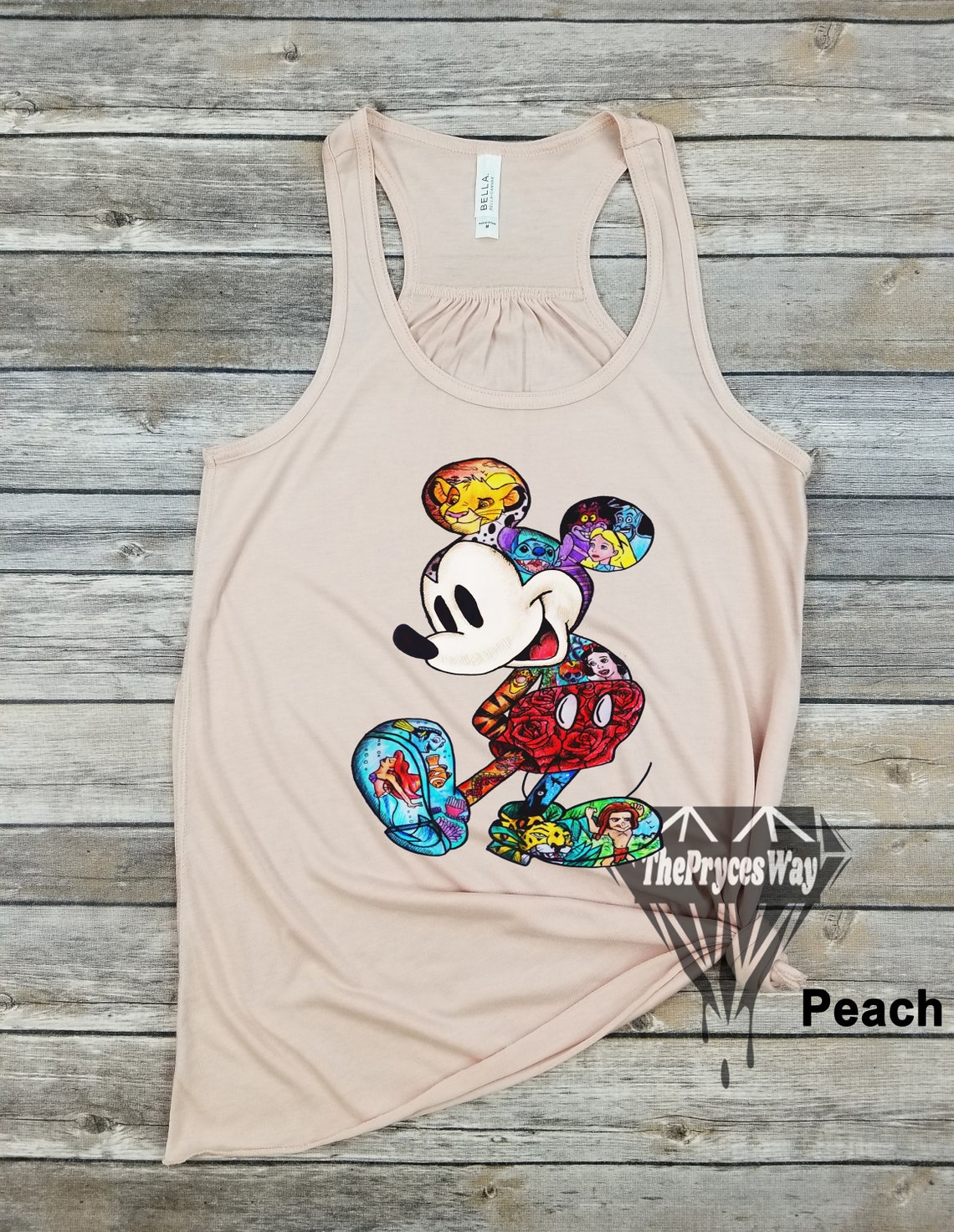 Art Disney Characters Mickey Mouse Racerback Tank,retro Mickey Mouse ...