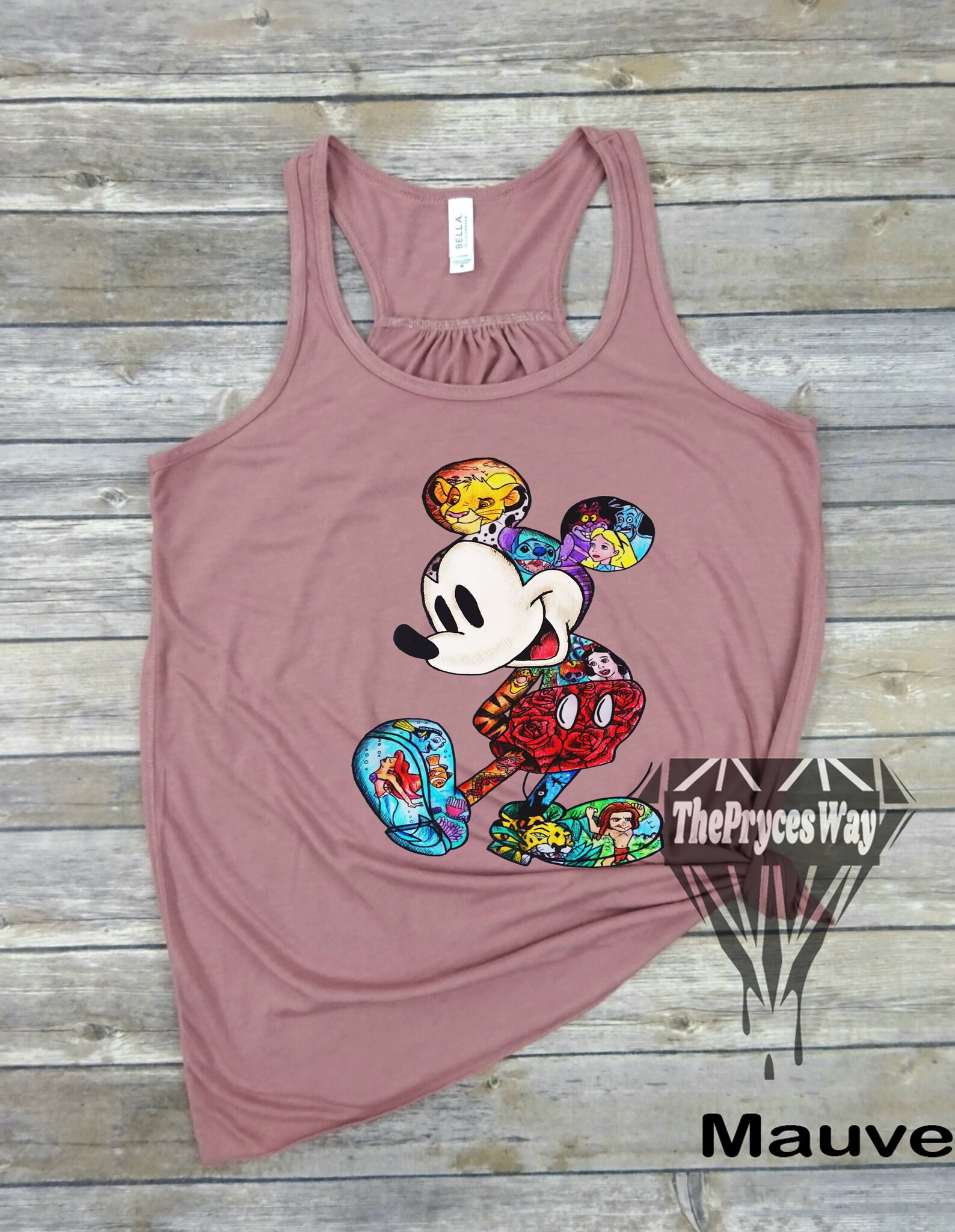 Art Disney Characters Mickey Mouse Racerback Tank,retro Mickey Mouse ...