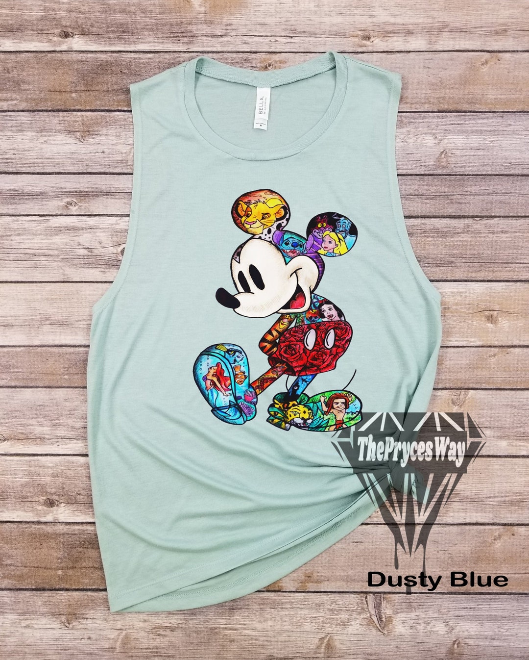 Art Disney Characters Mickey Mouse Muscle Tank,retro Mickey Mouse Tank ...