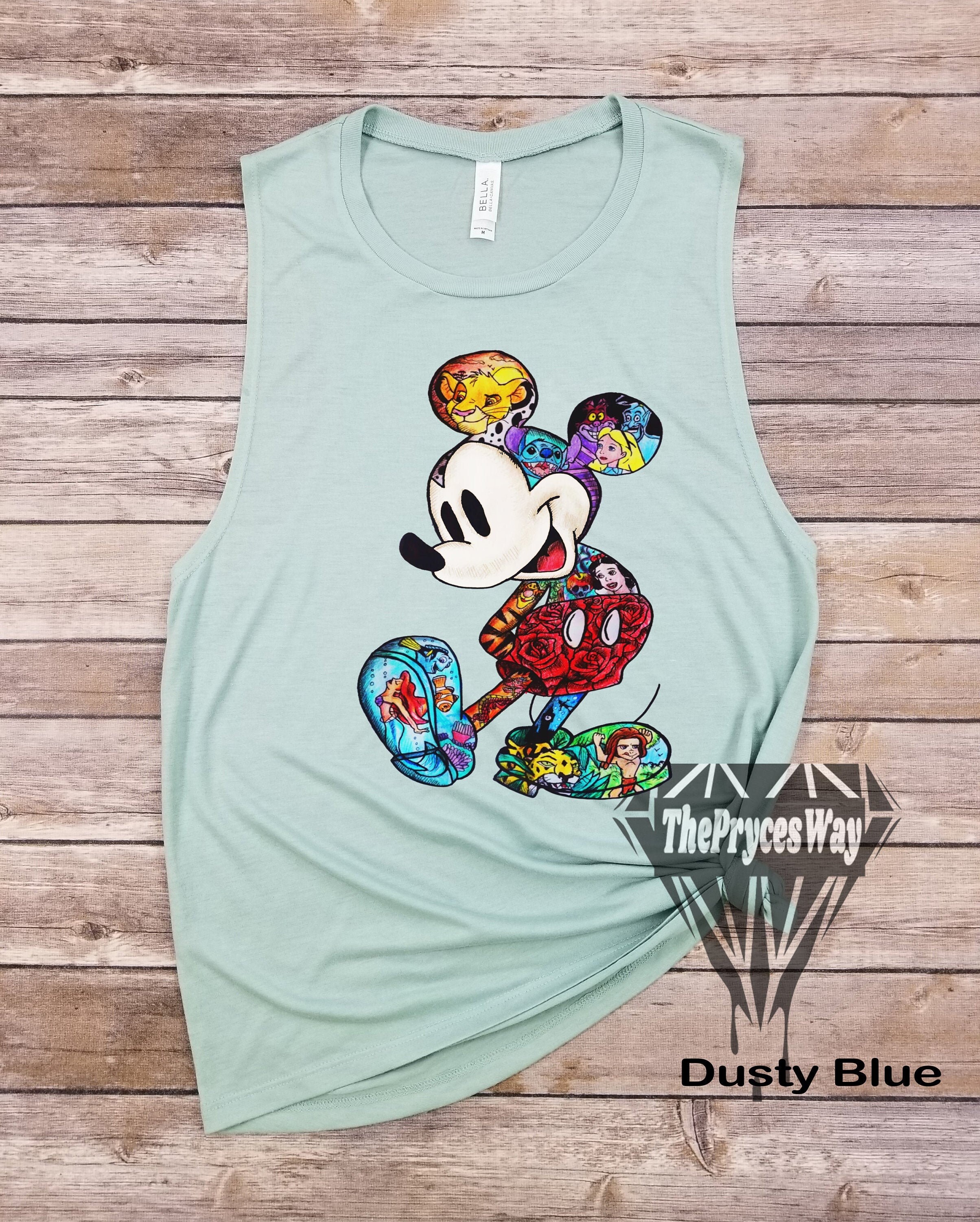 Art Disney Characters Mickey Mouse Muscle Tankretro Mickey | Etsy