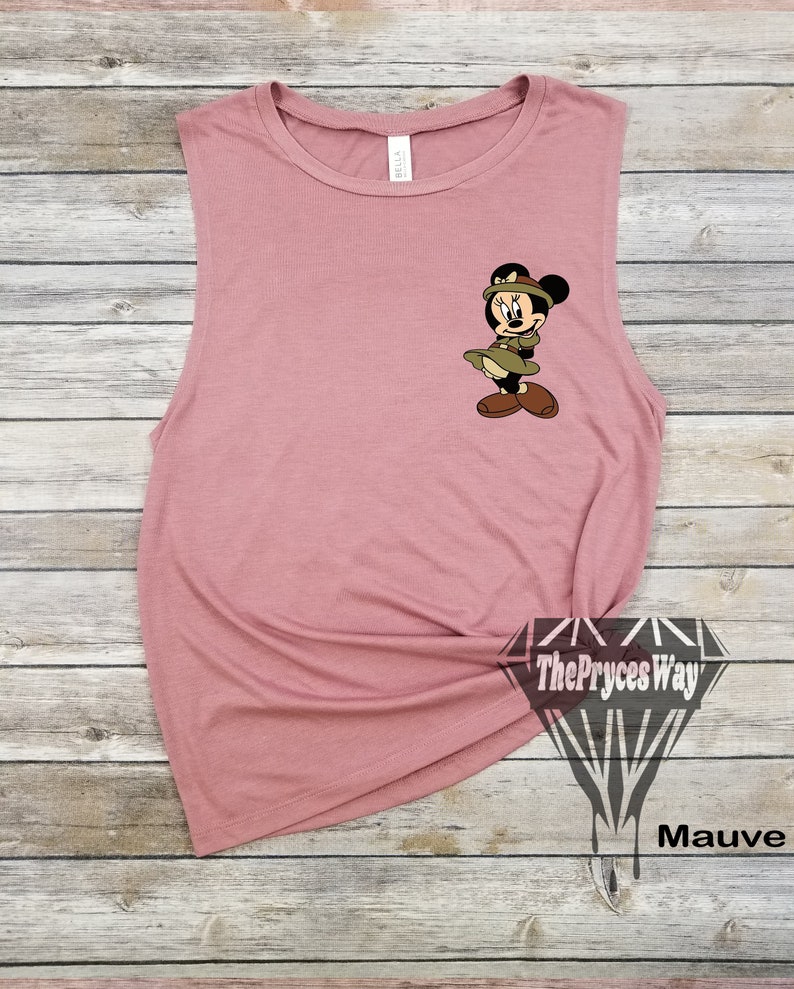 Pocket Safari Minnie Mouse Muscle Tankanimal Kingdom - Etsy