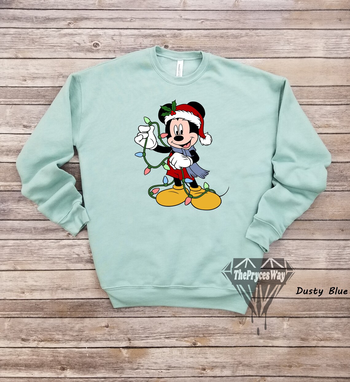 Santa Claus Mickey Mouse Sweatshirtchristmas Disney - Etsy
