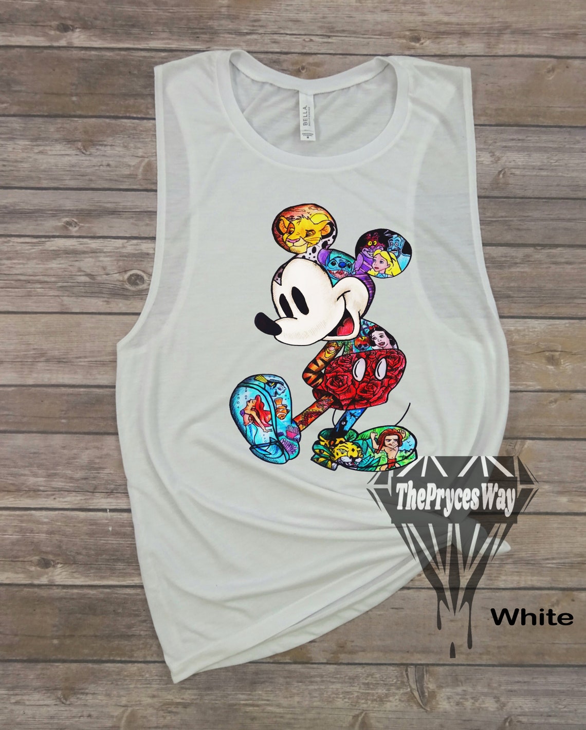 Art Disney Characters Mickey Mouse Muscle Tankretro Mickey - Etsy