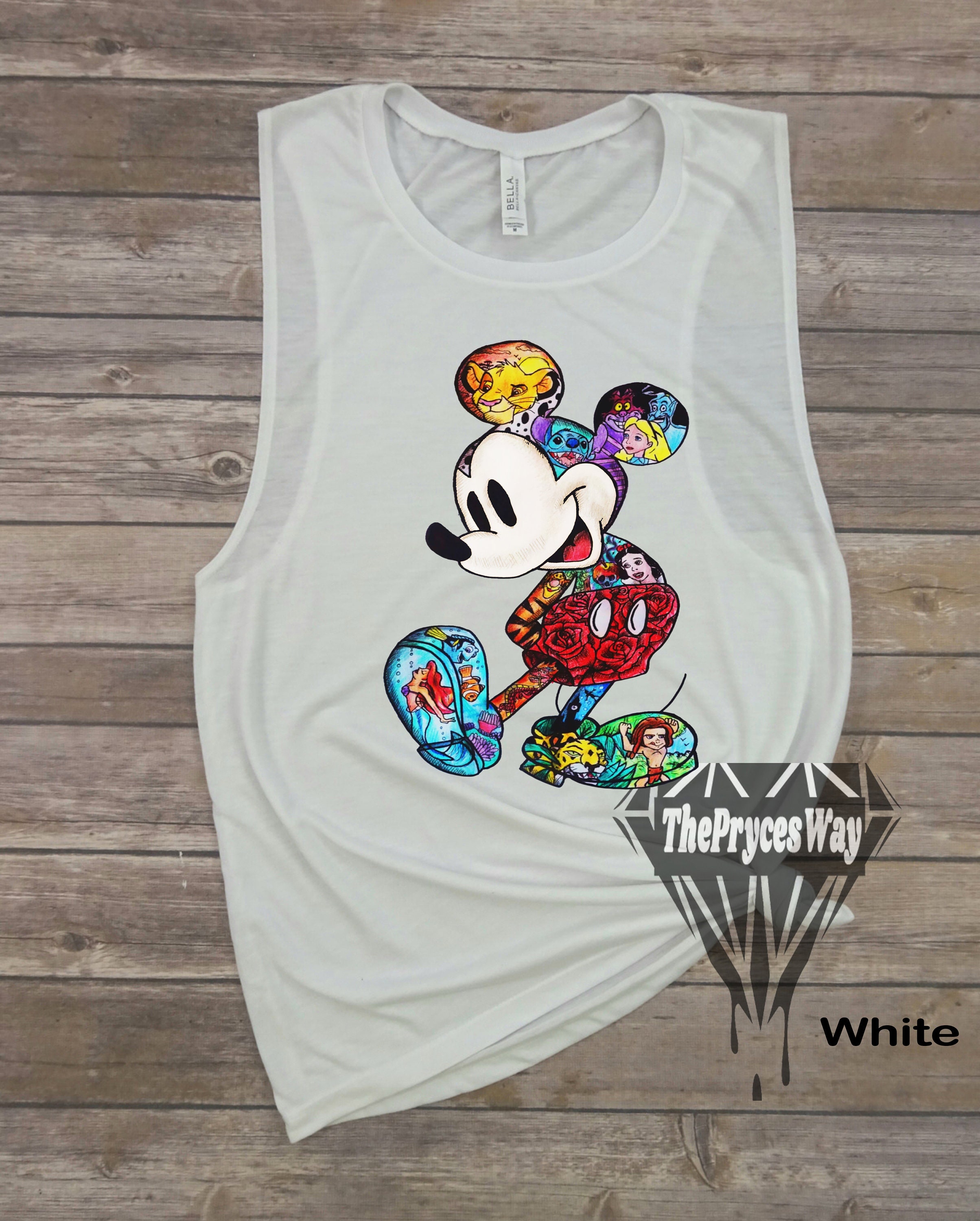 Art Disney Characters Mickey Mouse Muscle Tankretro Mickey | Etsy